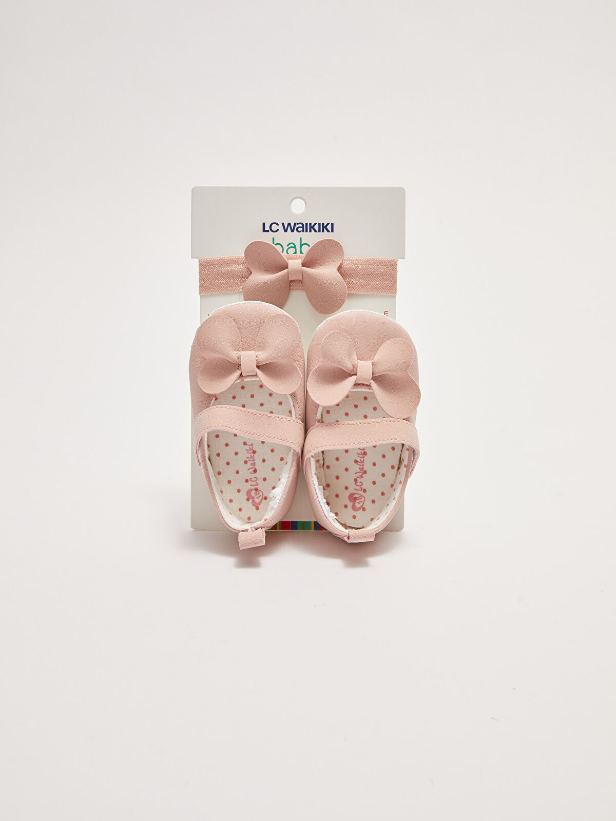 Simli Fiyonklu Kız Bebek Yürüme Öncesi Ayakkabı Ve Saç Bandı