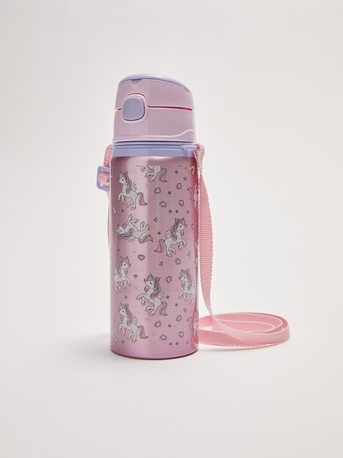 Baskılı Pipetli Kız Çocuk Suluk 500 Ml