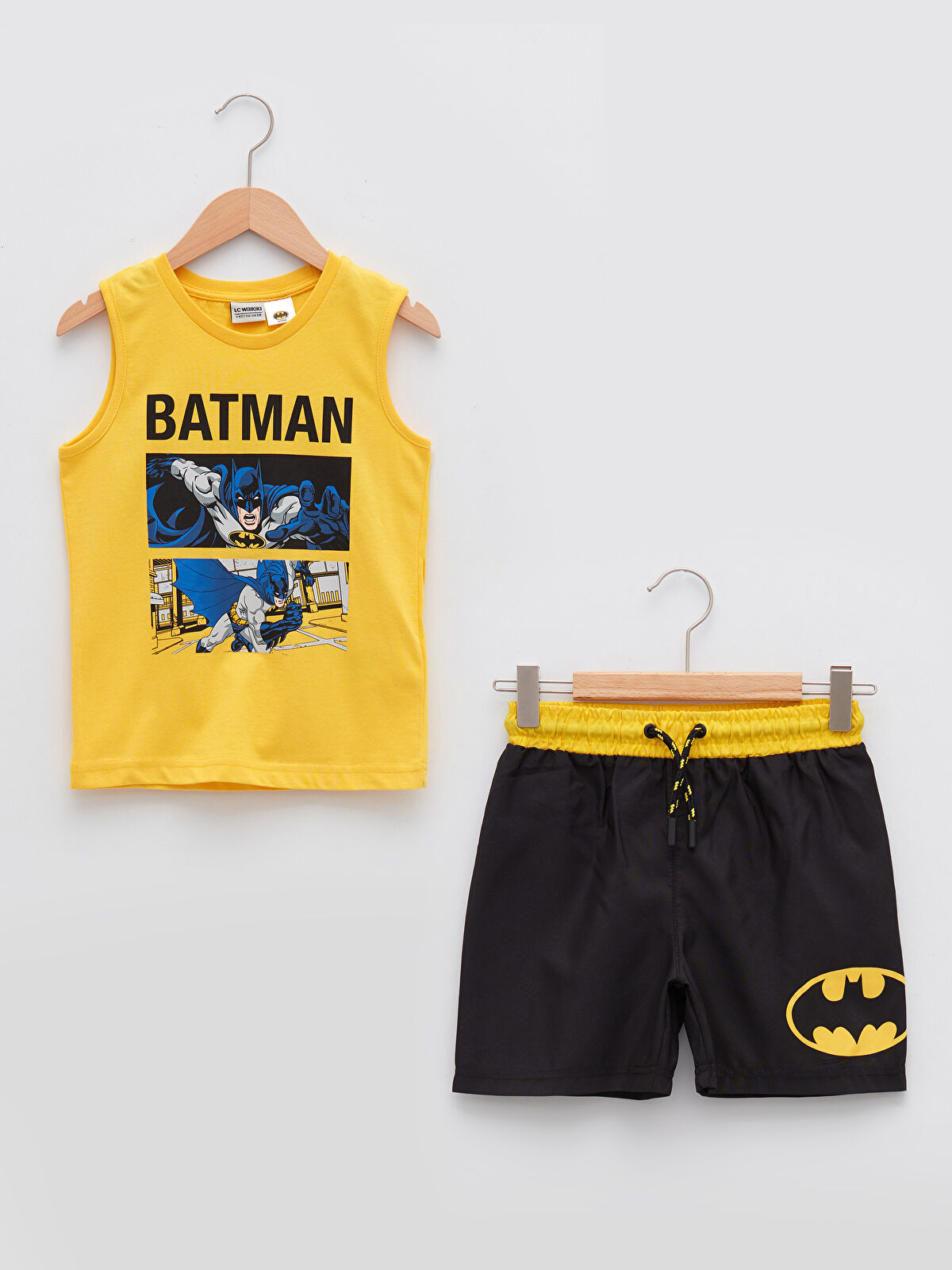 Bisiklet Yaka Batman Baskılı Erkek Çocuk Yüzme Takım