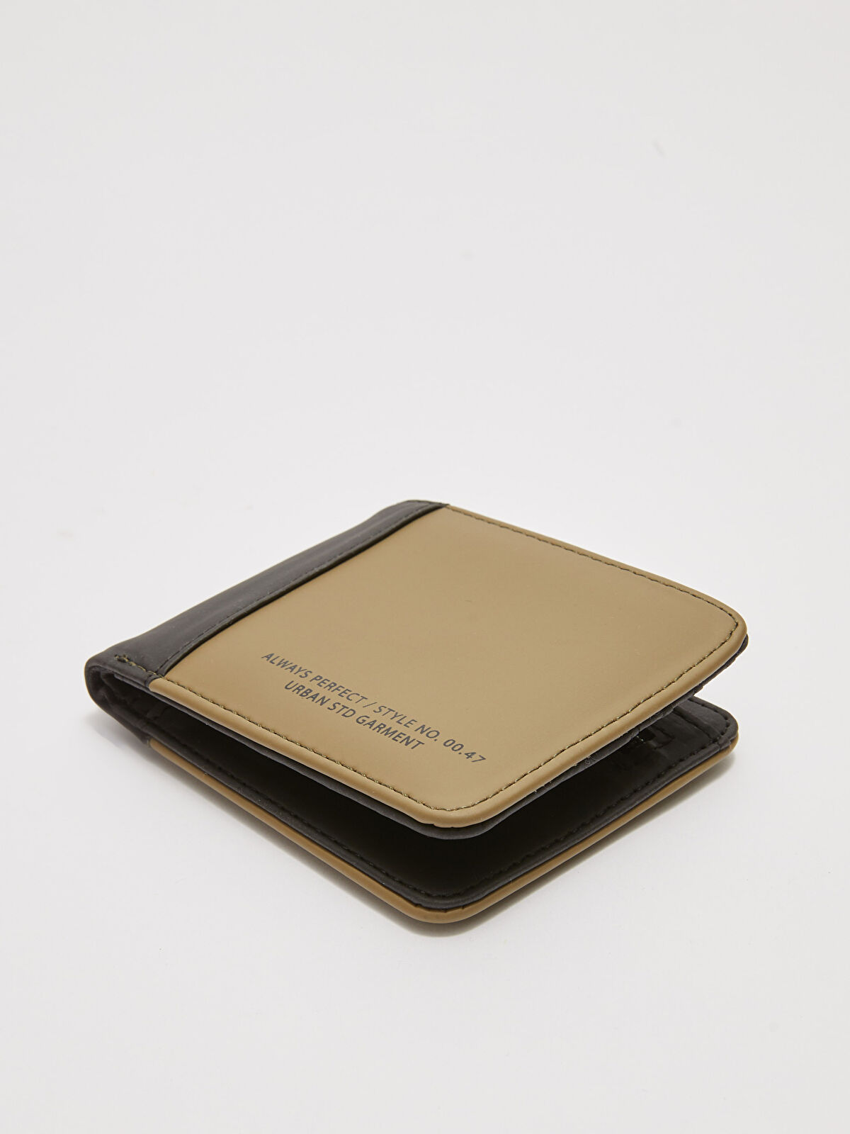 Renk Bloklu Yazı Baskılı Erkek Cüzdan