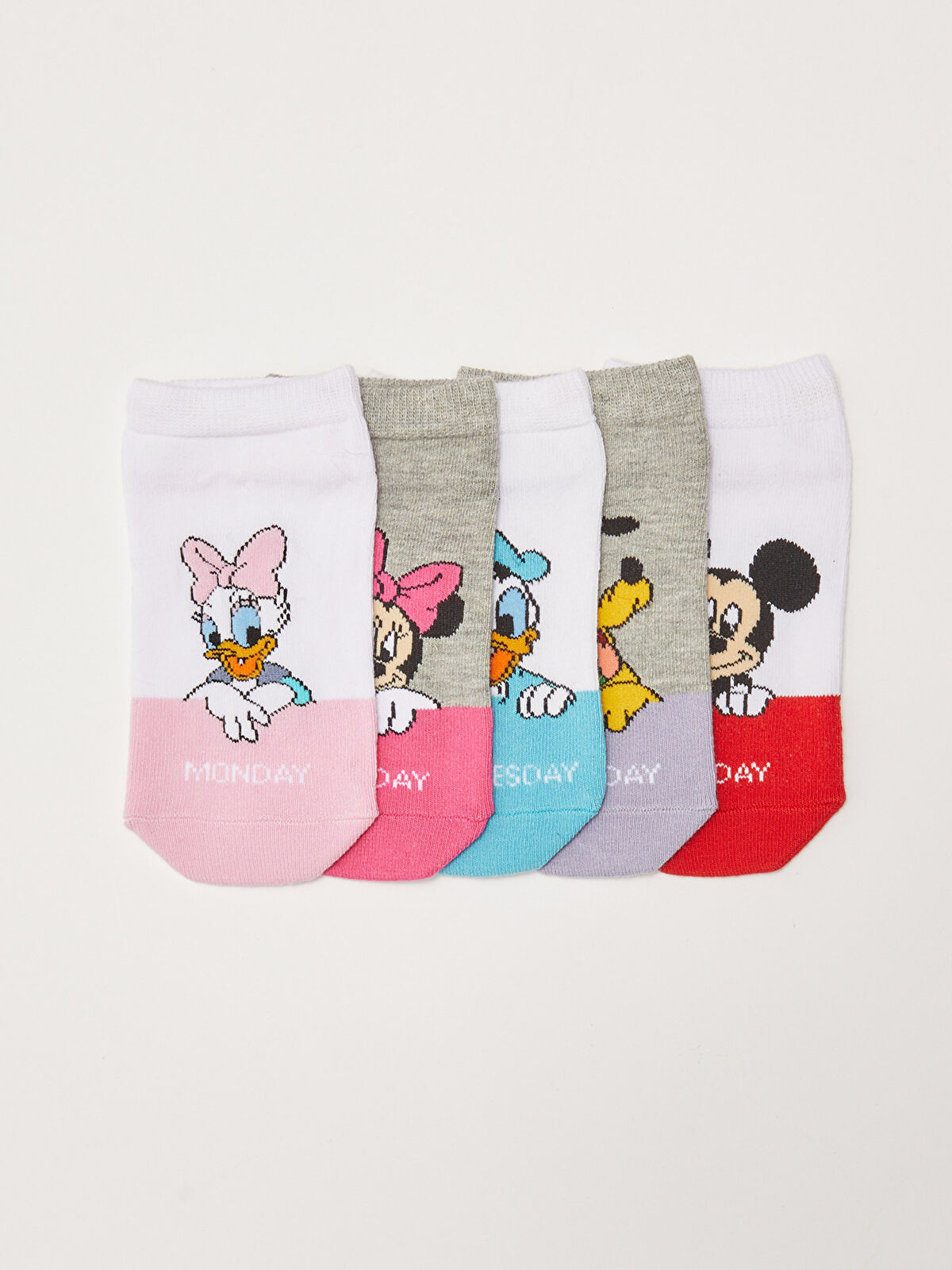 Disney Desenli Kız Çocuk Patik Çorap 5'li