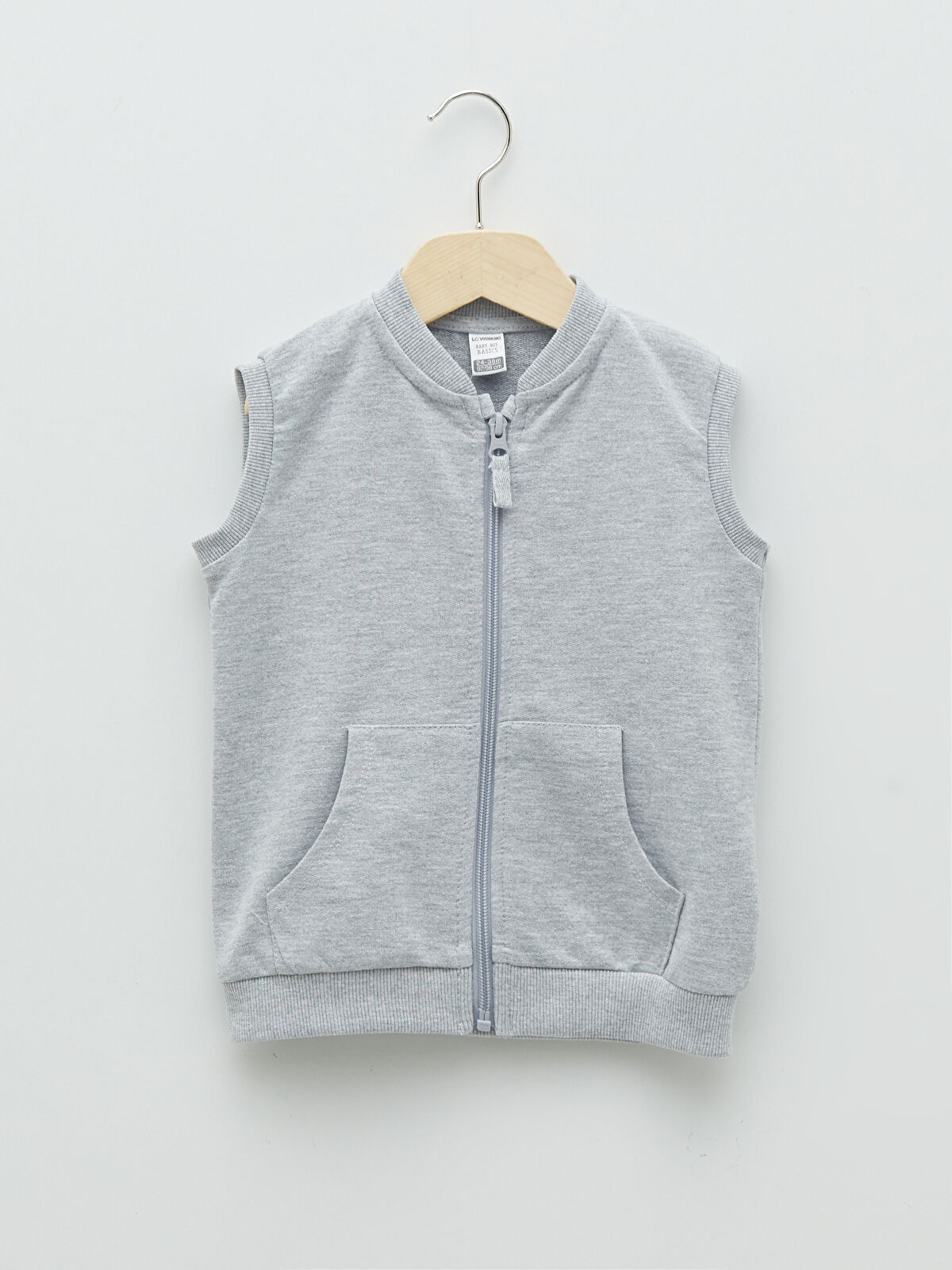 Bisiklet Yaka Fermuarlı Erkek Bebek Yelek