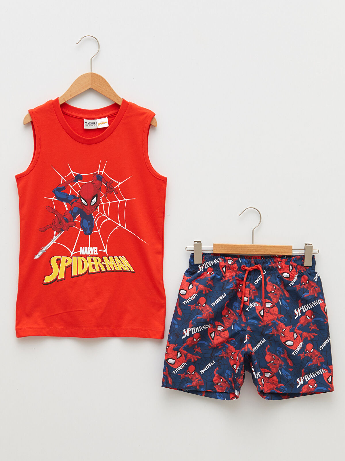 Bisiklet Yaka Spiderman Baskılı Erkek Çocuk Yüzme Takım
