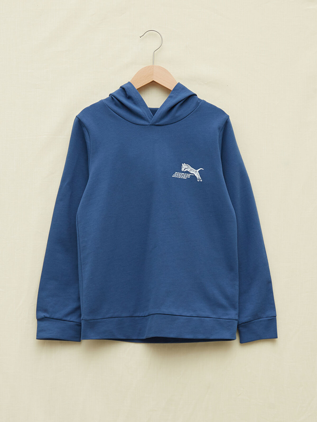 LCW GREEN Kapüşonlu Baskılı Uzun Kollu Organik Pamuklu Erkek Çocuk Sweatshirt
