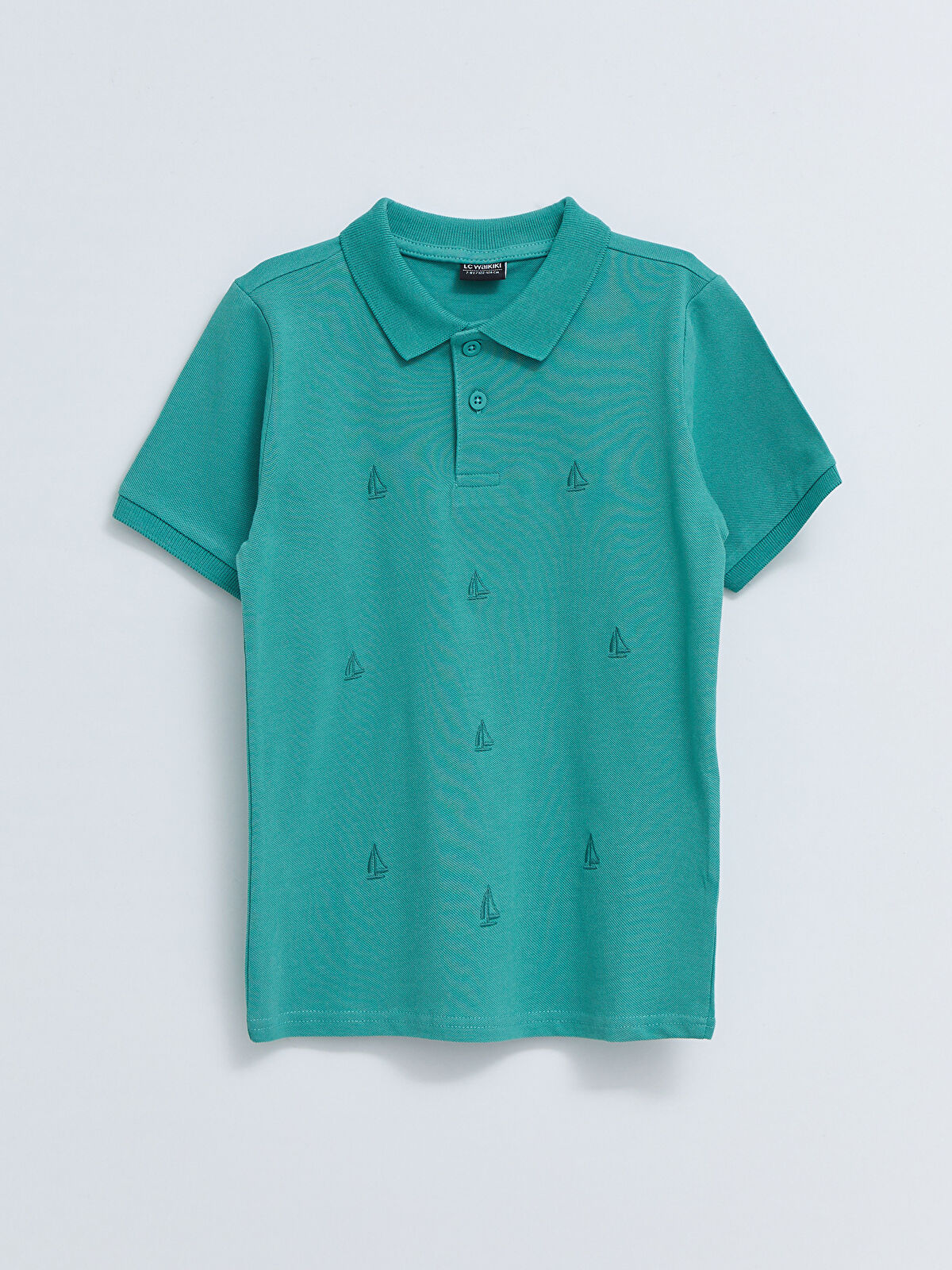 Polo Yaka Nakış Detaylı Kısa Kollu Erkek Çocuk Tişört