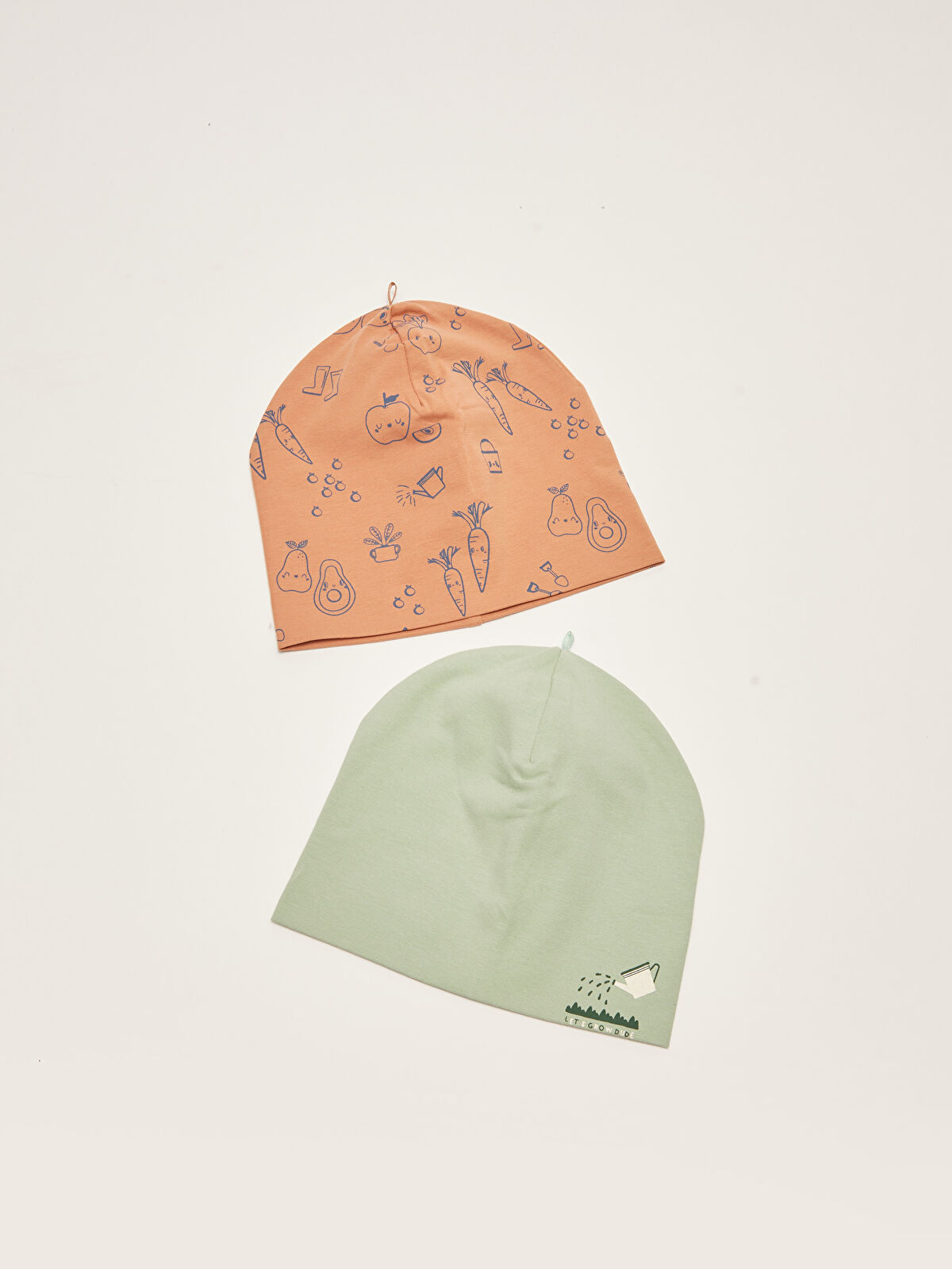 Baskılı Pamuklu Erkek Bebek Bere 2'li