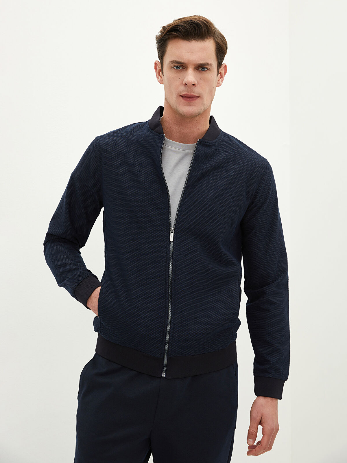 LCW VISION Slim Fit Kolej Yaka Erkek Hırka