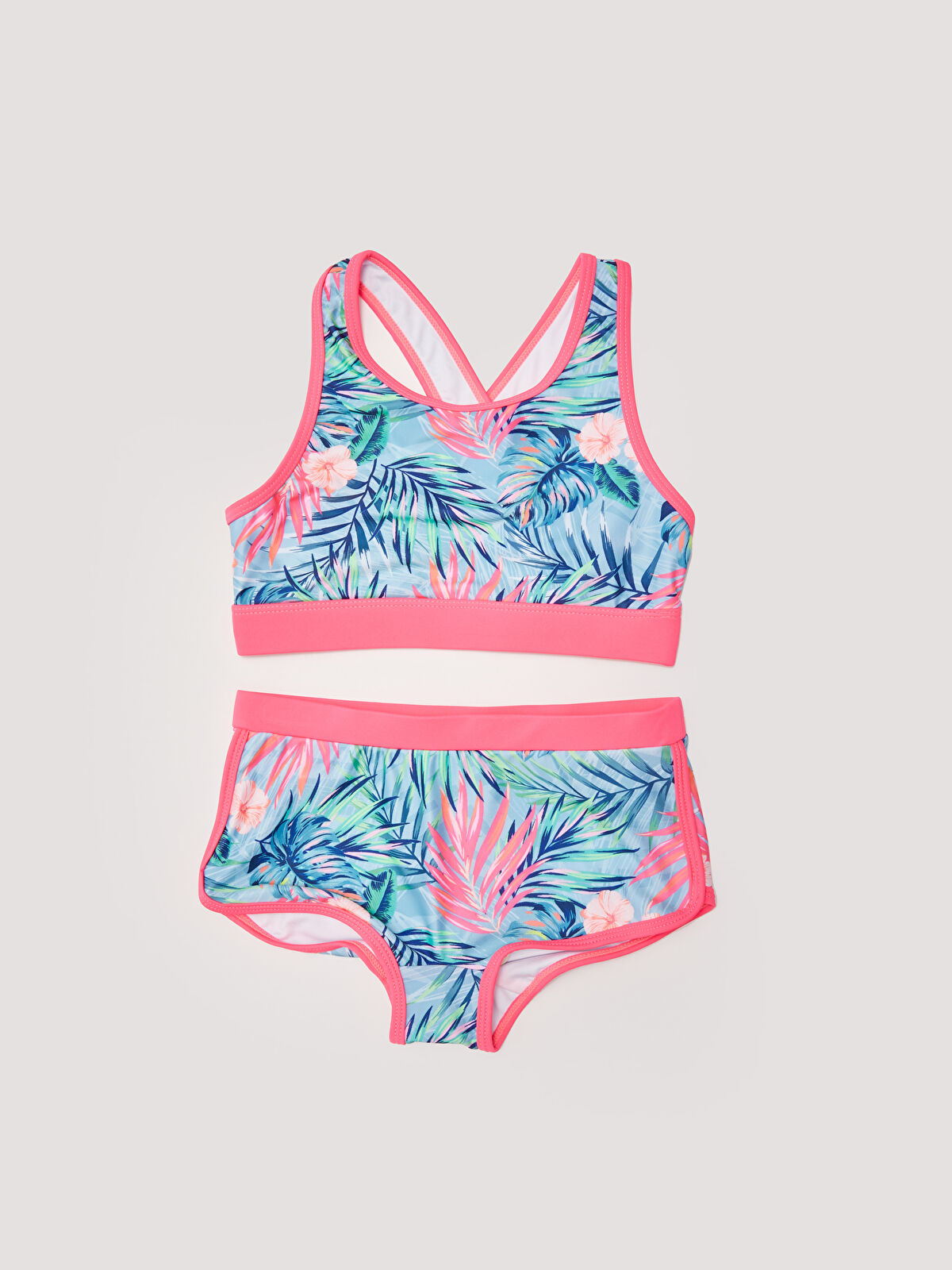 Esnek Kumaş Desenli Kız Çocuk Bikini