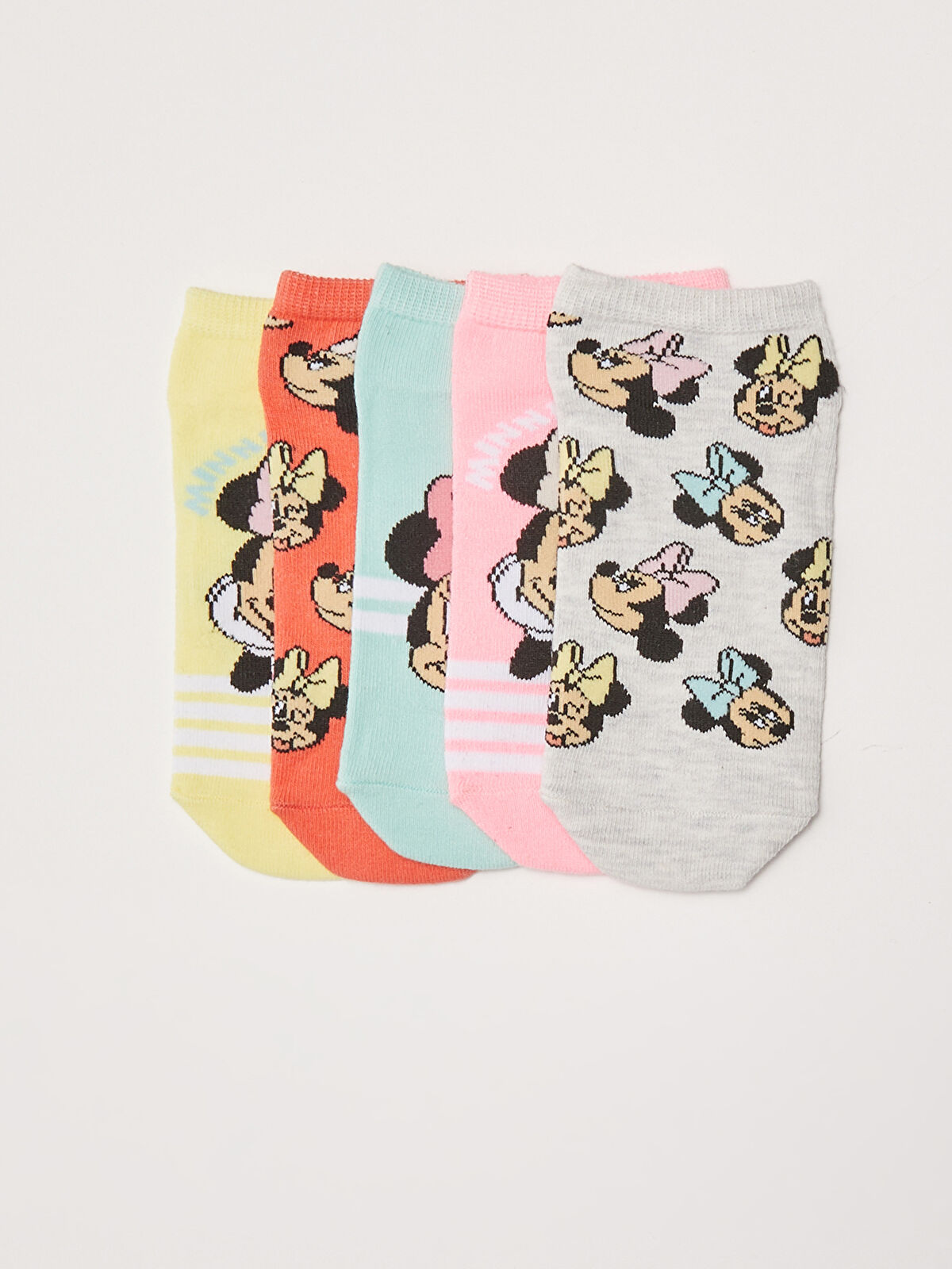 Minnie Mouse Desenli Kız Çocuk Patik Çorap 5'li