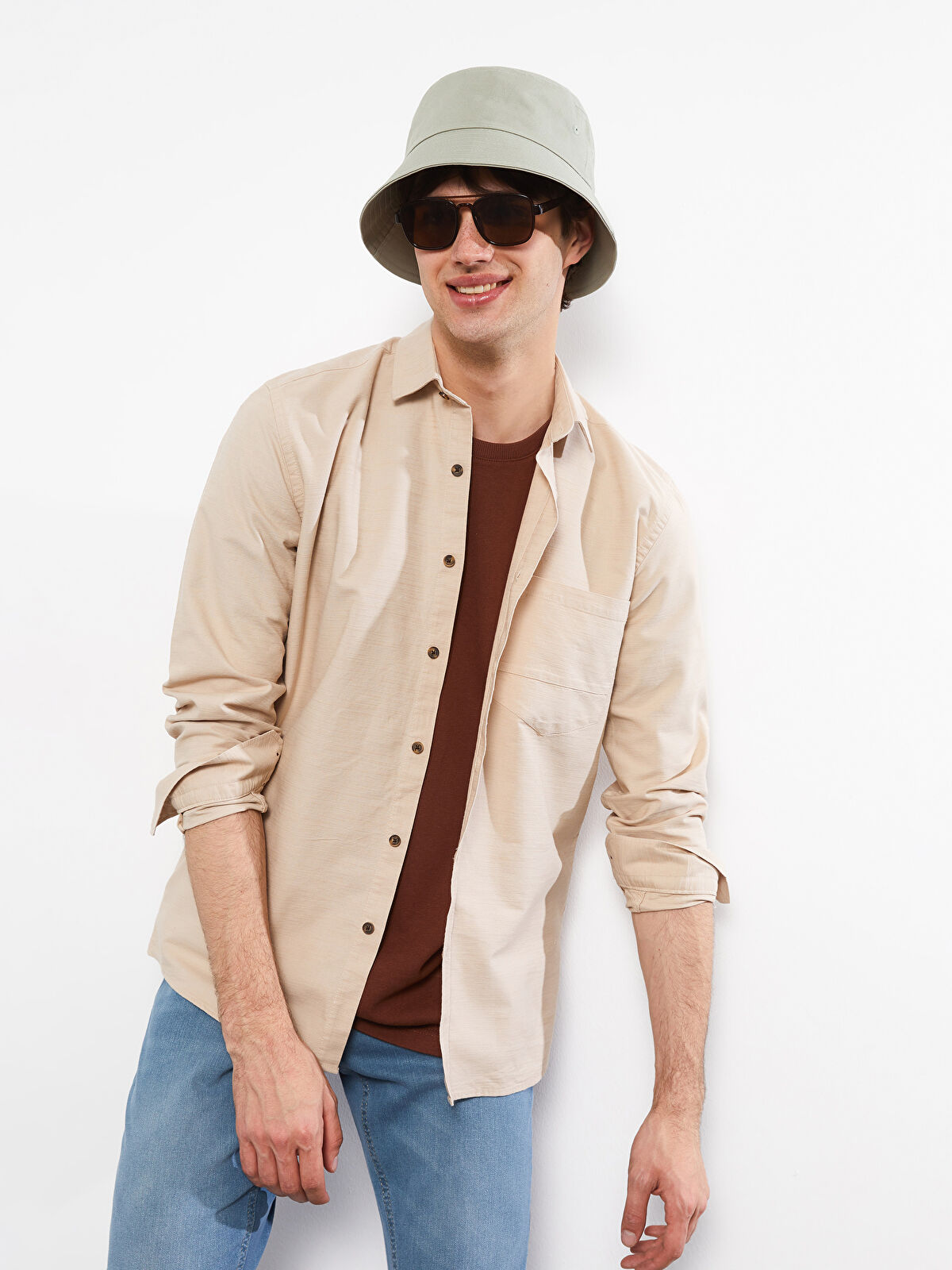 LCW CASUAL Regular Fit Uzun Kollu Armürlü Erkek Gömlek