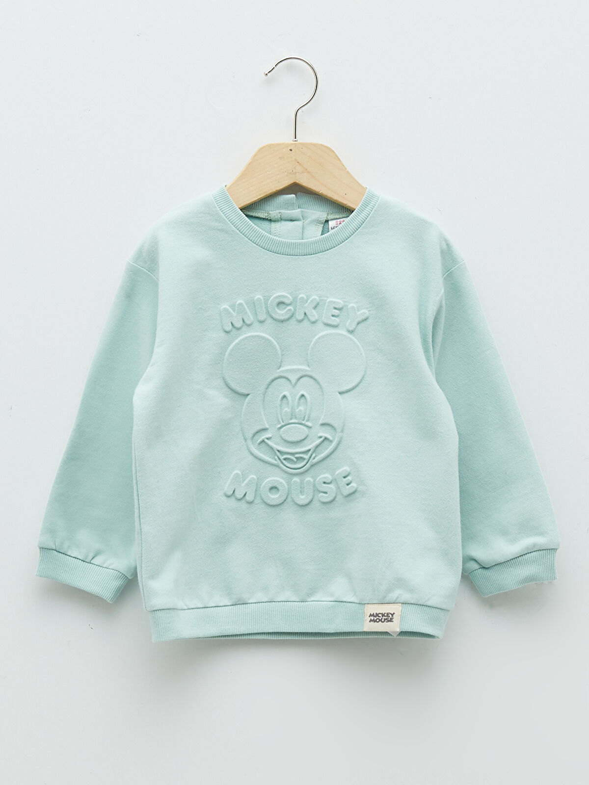 Bisiklet Yaka Uzun Kollu Mickey Mouse Kabartma Detaylı Kız Bebek Sweatshirt Bisiklet Yaka Uzun Kollu Mickey Mouse Kabartma Detaylı Kız Bebek Sweatshirt