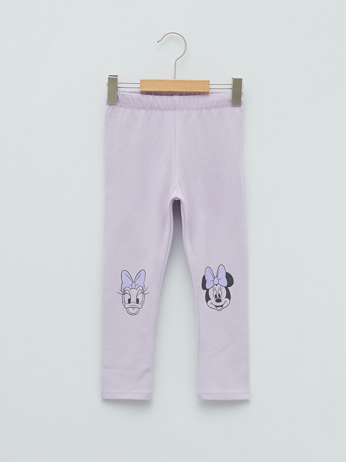 Beli Lastikli Minnie Mouse ve Daisy Duck Baskılı Pamuklu Kız Bebek Tayt