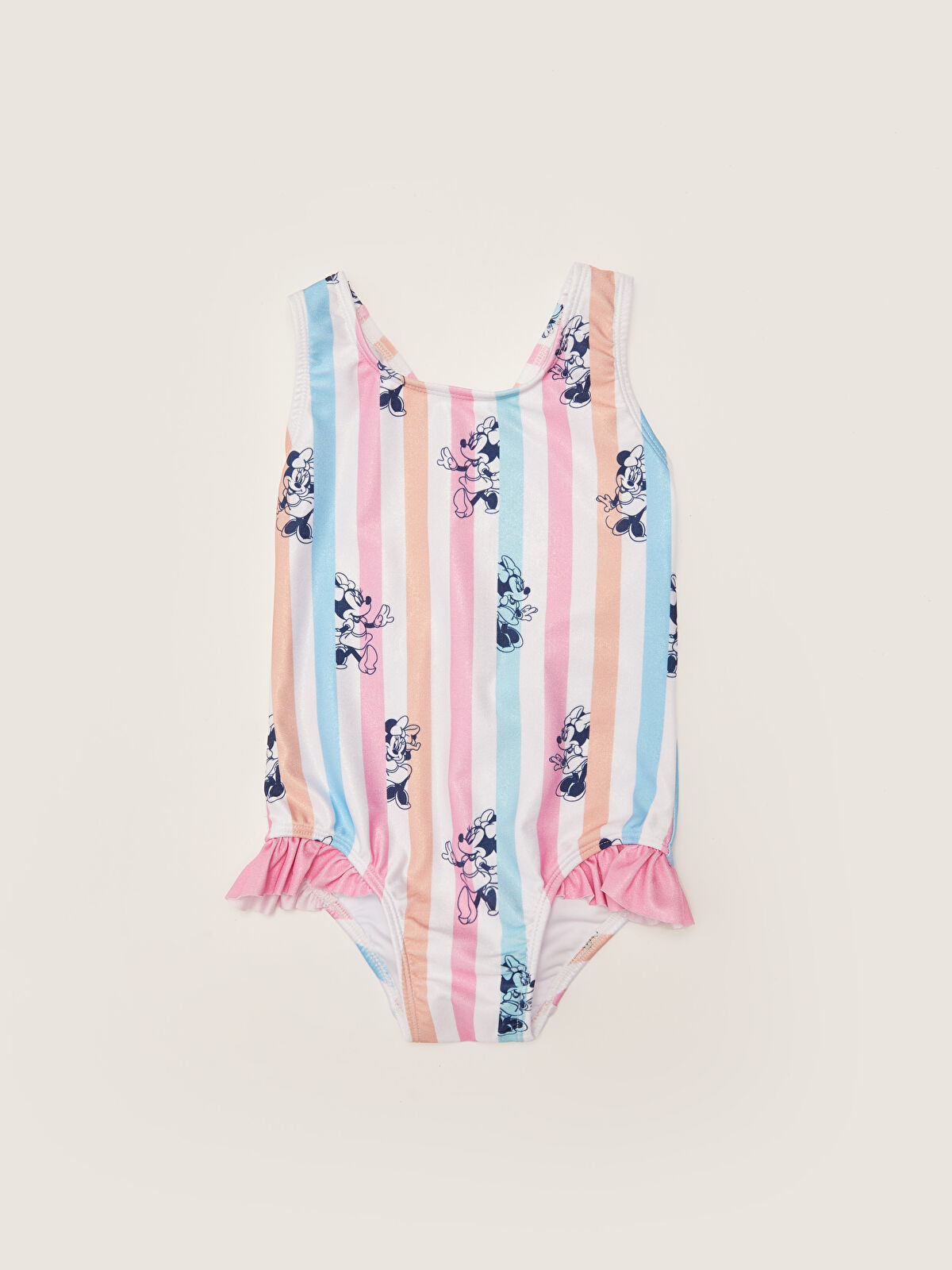 Minnie Mouse Baskılı Esnek Kumaştan Kız Bebek Mayo