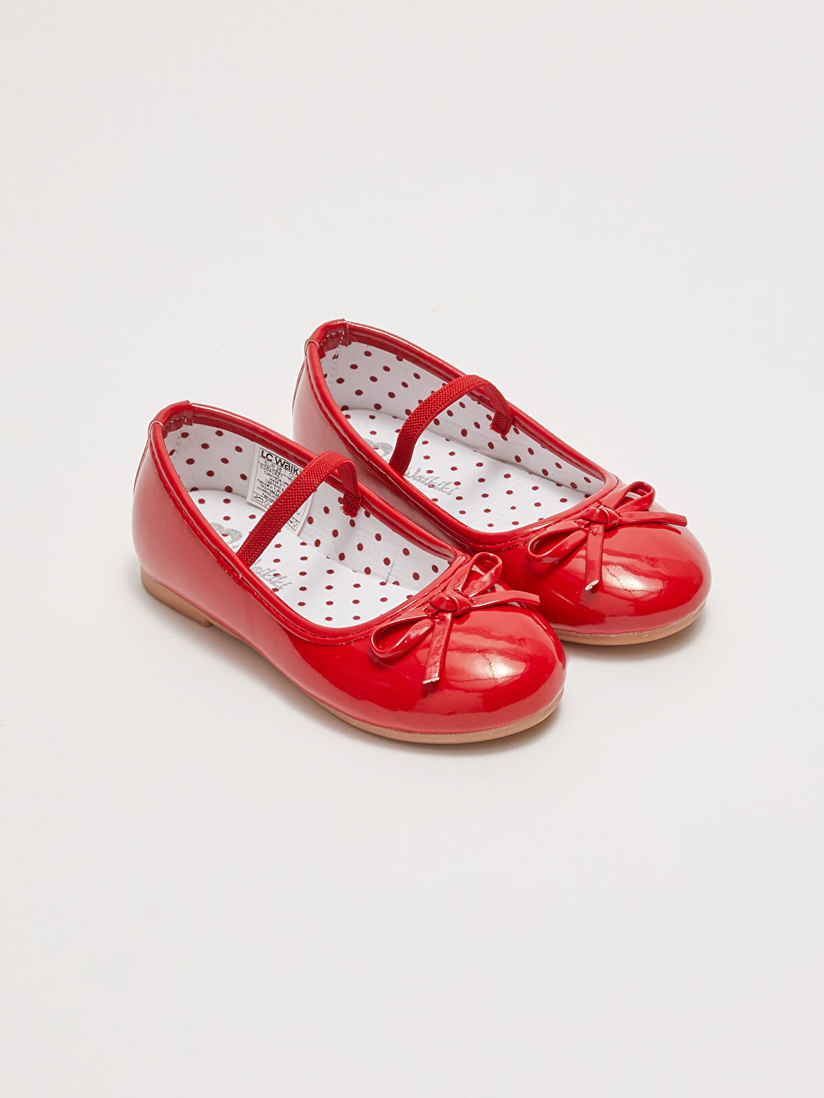 Deri Görünümlü Fiyonk Detaylı Kız Bebek Babet