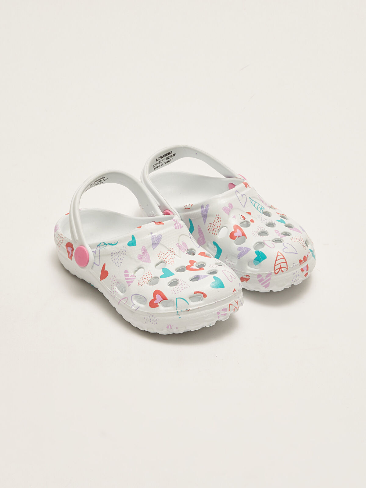 Baskılı Delik Detaylı Kız Bebek Sandalet