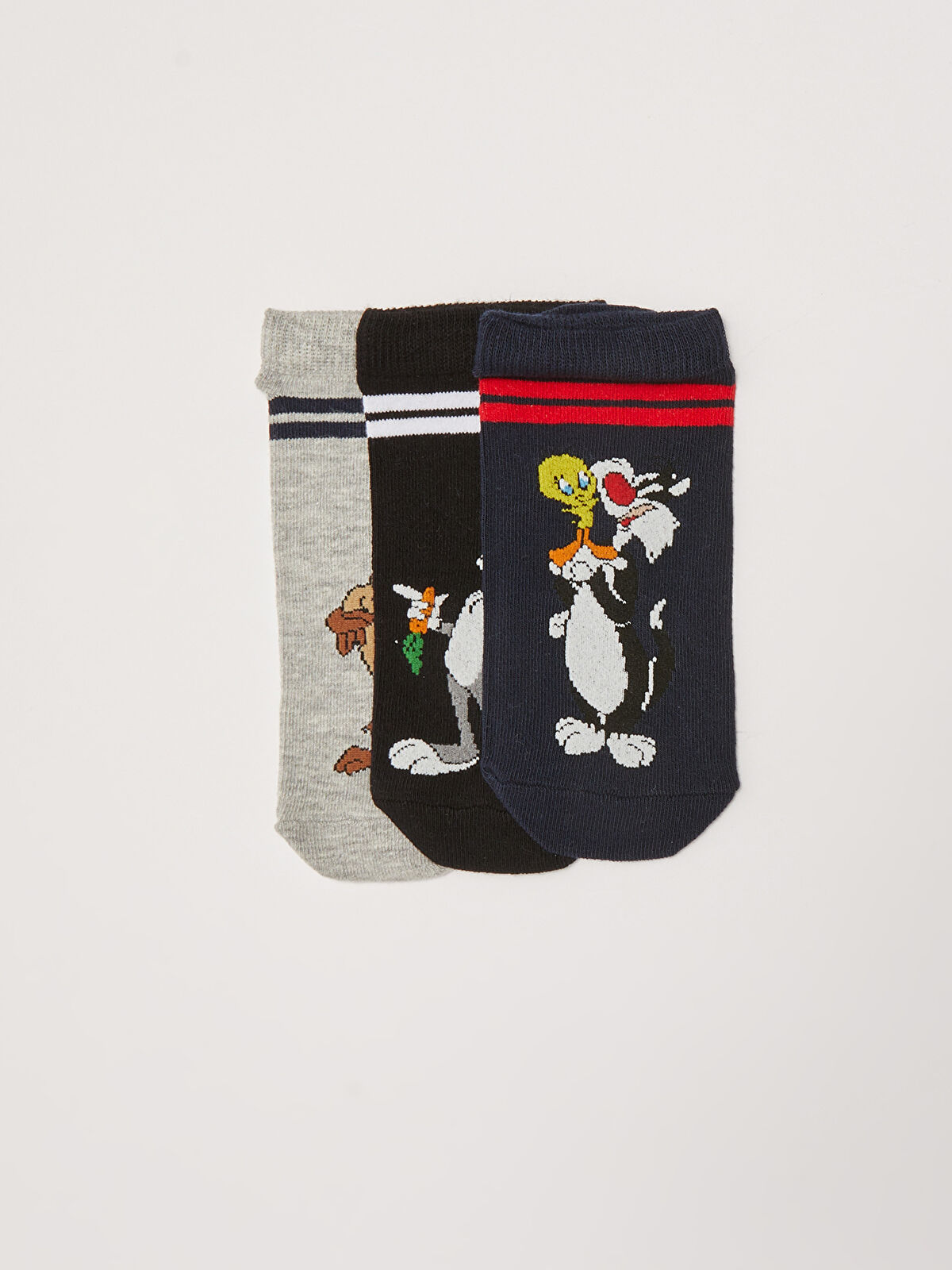 Looney Tunes Desenli Erkek Çocuk Patik Çorap 3'lü
