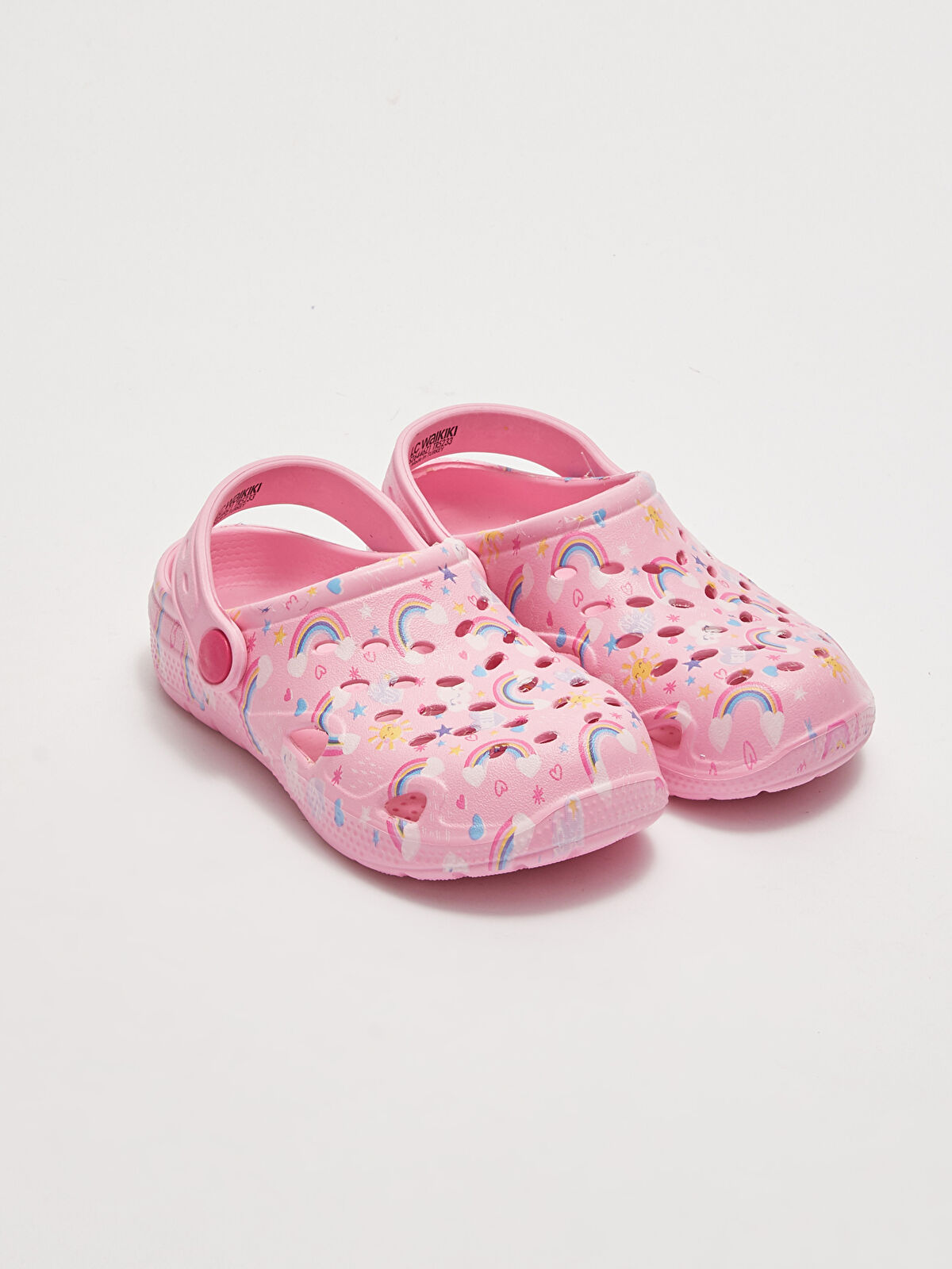 Baskılı Delikli Görünümlü Kız Bebek Sandalet