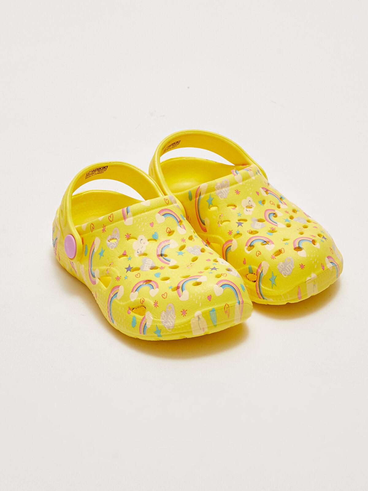 Baskılı Delikli Görünümlü Kız Bebek Sandalet