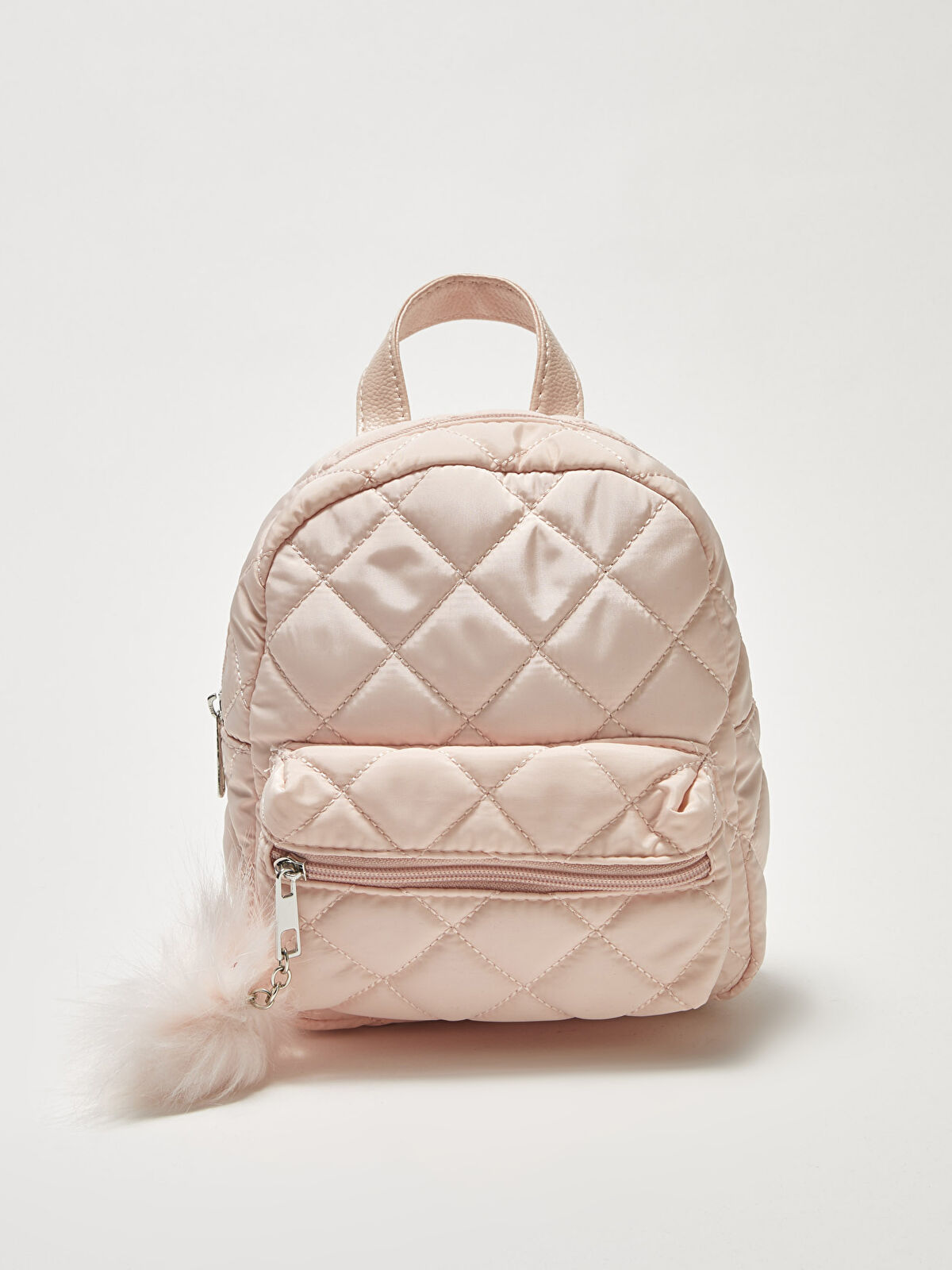 Kız Çocuk Ponpon Detaylı Kapitone Sırt Çantası