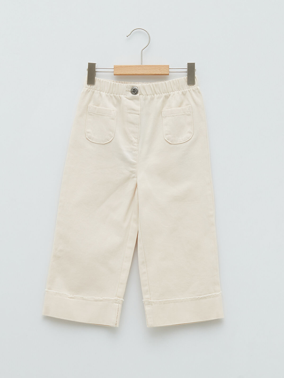 Beli Lastikli Basic Gabardin Kız Bebek Pantolon