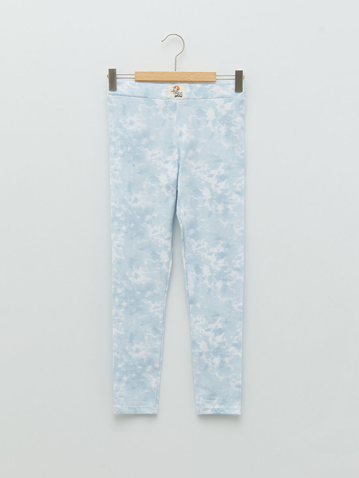 Beli Lastikli Batik Desenli Pamuklu Kız Çocuk Tayt