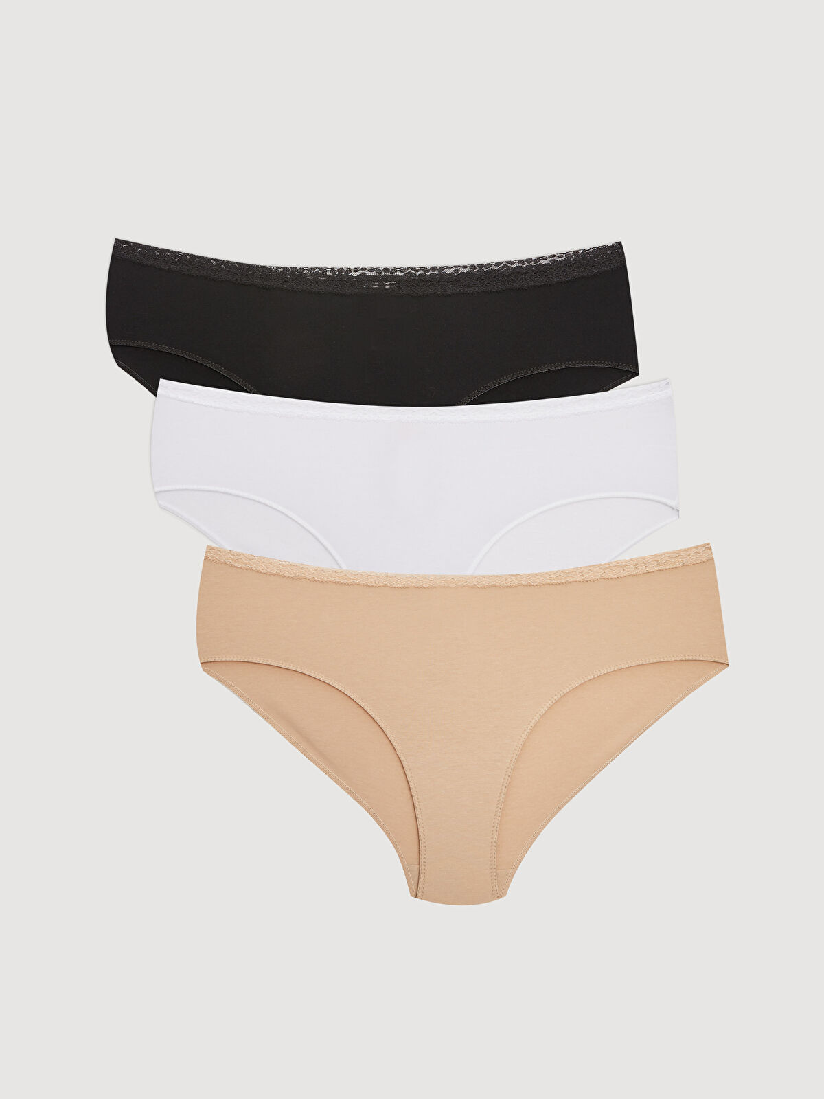 LCW DREAM Düz Hipster Külot 3'lü Paket