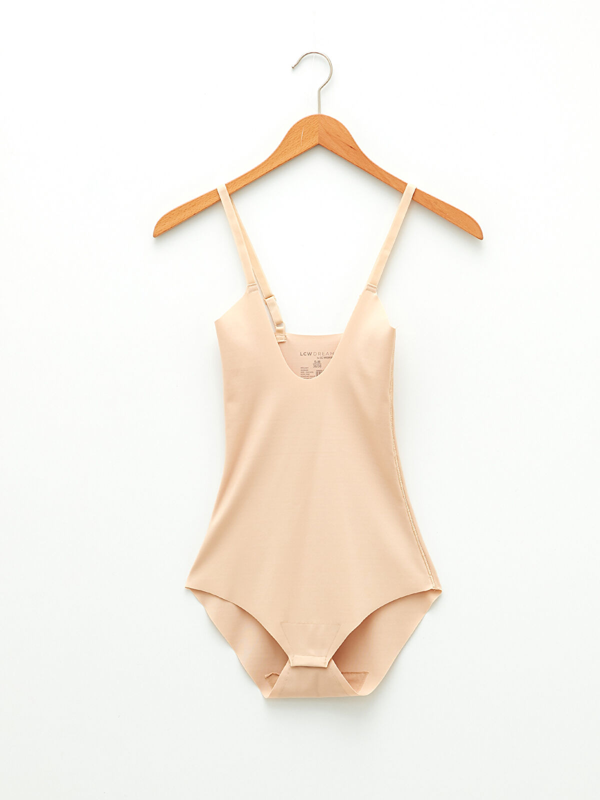 LCW DREAM U Yaka Düz Askılı Kadın Çıtçıtlı Body