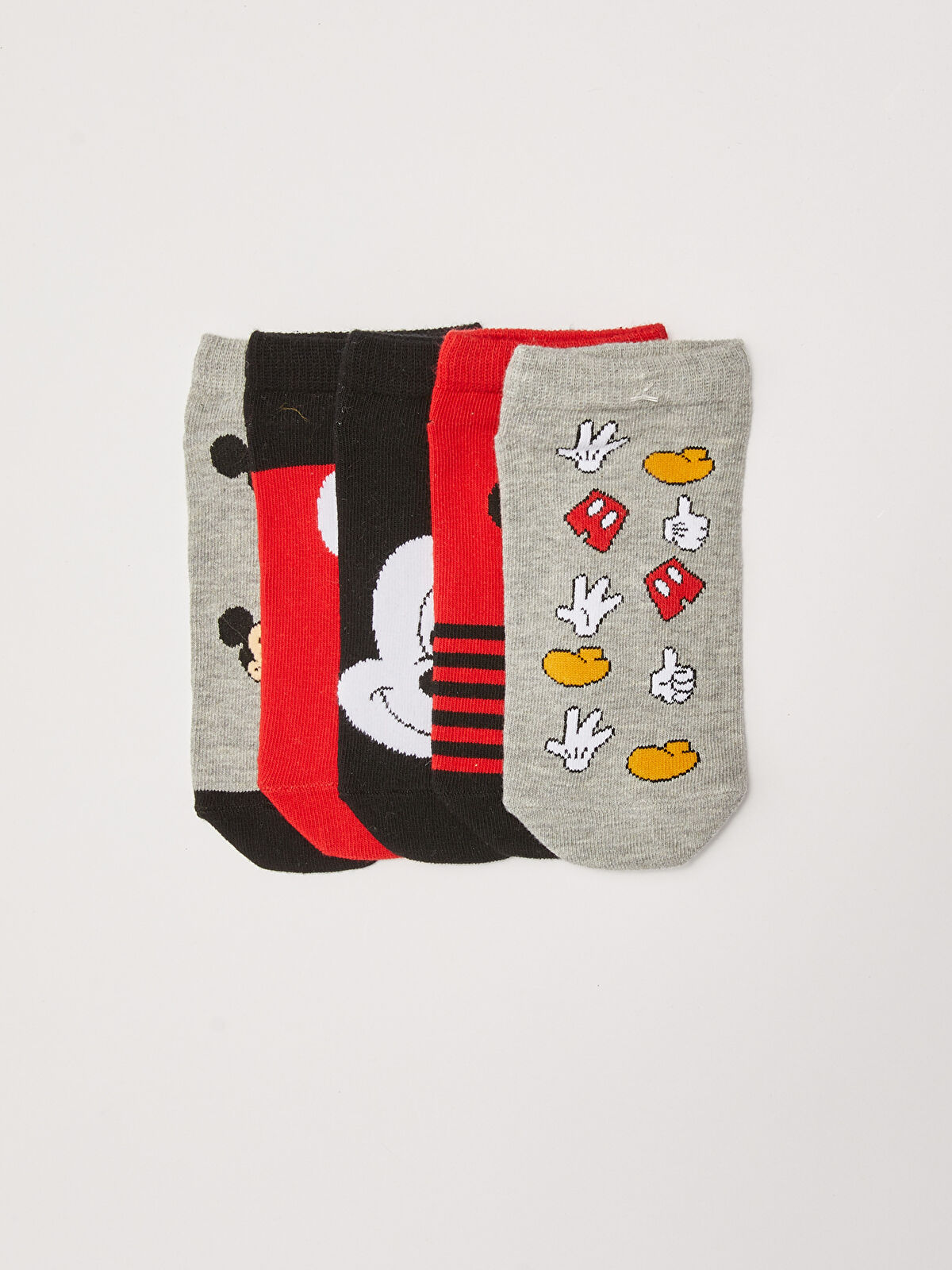 Mickey Mouse Desenli Erkek Çocuk Patik Çorap 5'li