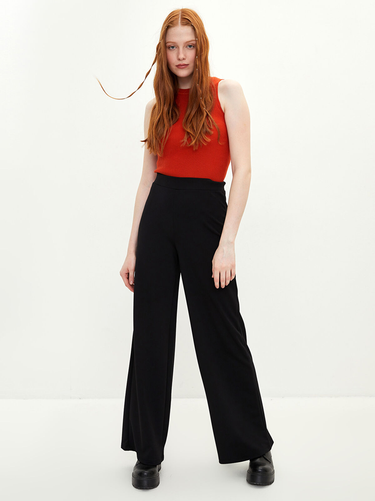 LCW CASUAL Normal Bel Standart Fit Düz Ottoman Kadın Pantolon