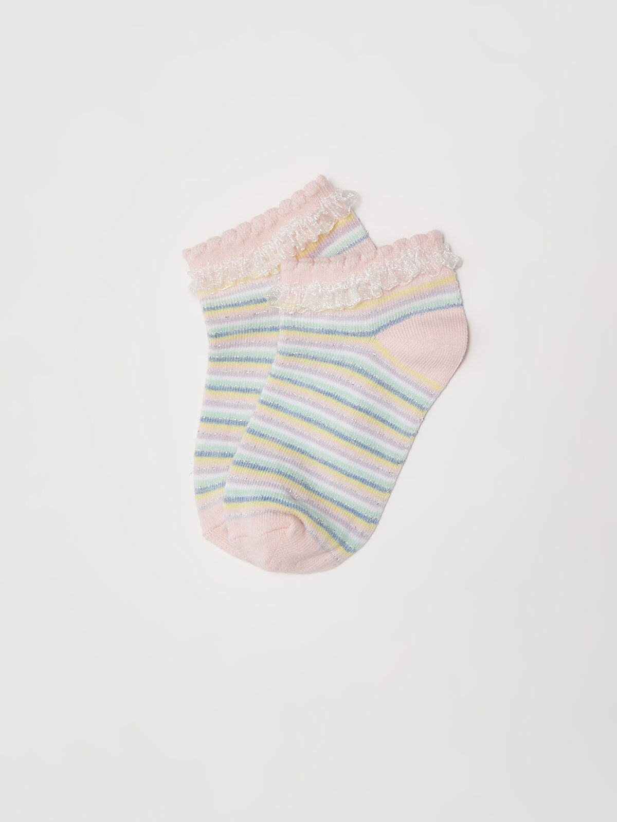 Çizgili Kız Bebek Patik Çorap