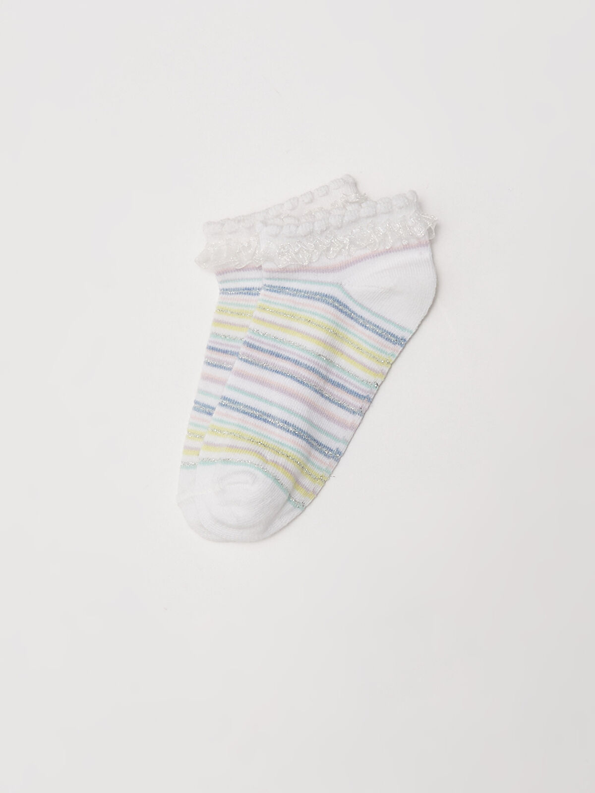 Çizgili Kız Bebek Patik Çorap