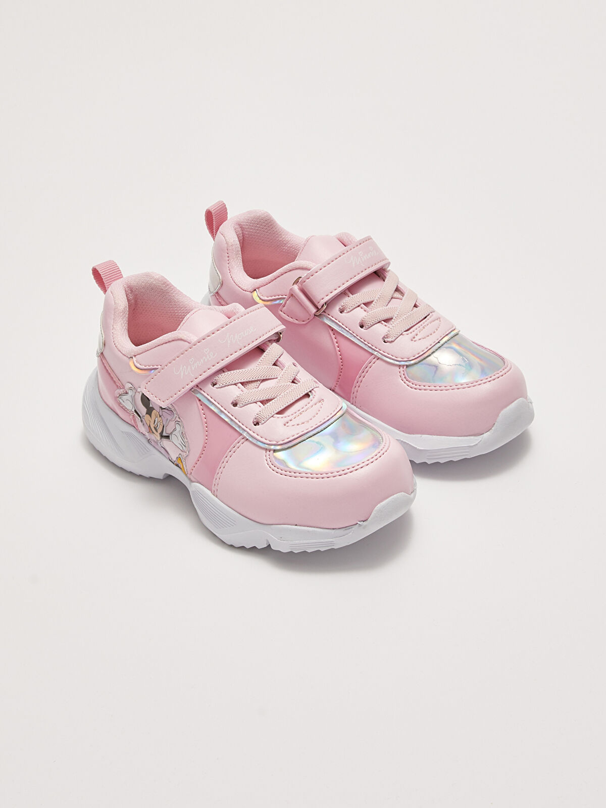 Minnie Mouse Lisanslı Bağcık ve Cırt Cırtlı Kız Çocuk Spor Ayakkabı