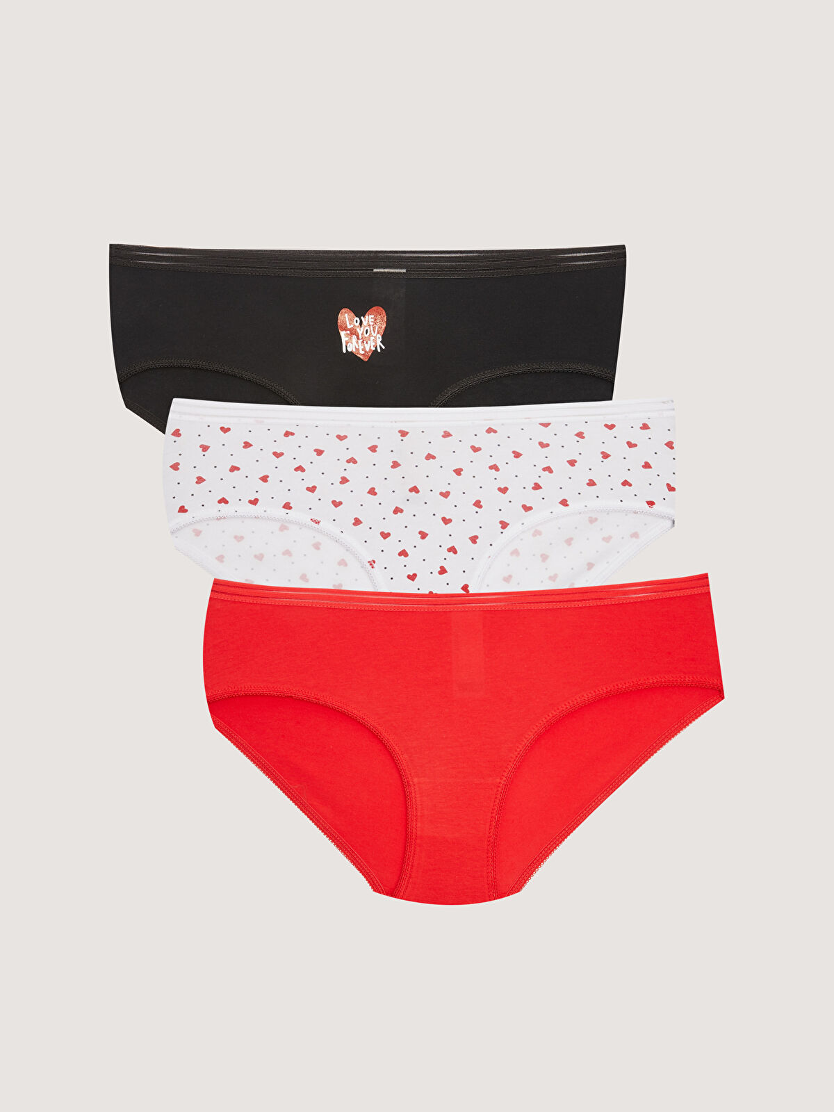 LCW DREAM Desenli Hipster Külot 3'lü Paket