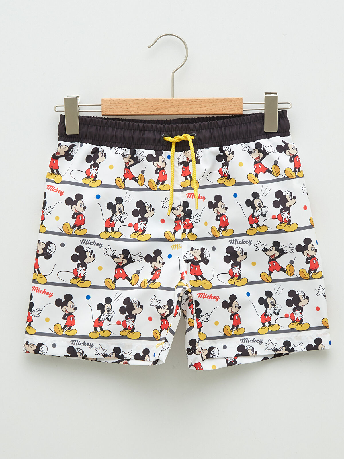 Beli Lastikli Mickey Mouse Baskılı Hızlı Kuruyan Erkek Çocuk Deniz Şortu