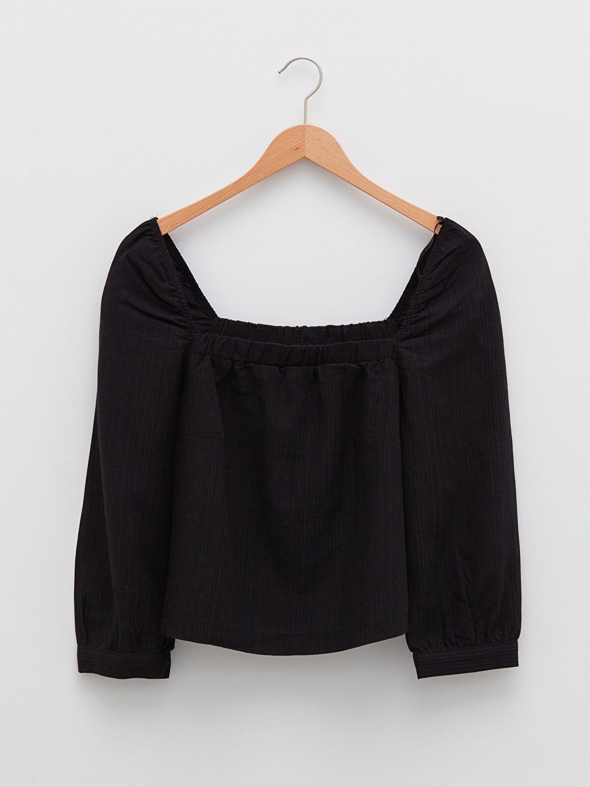 LCW CASUAL Kare Yaka Düz Poplin Kadın Bluz