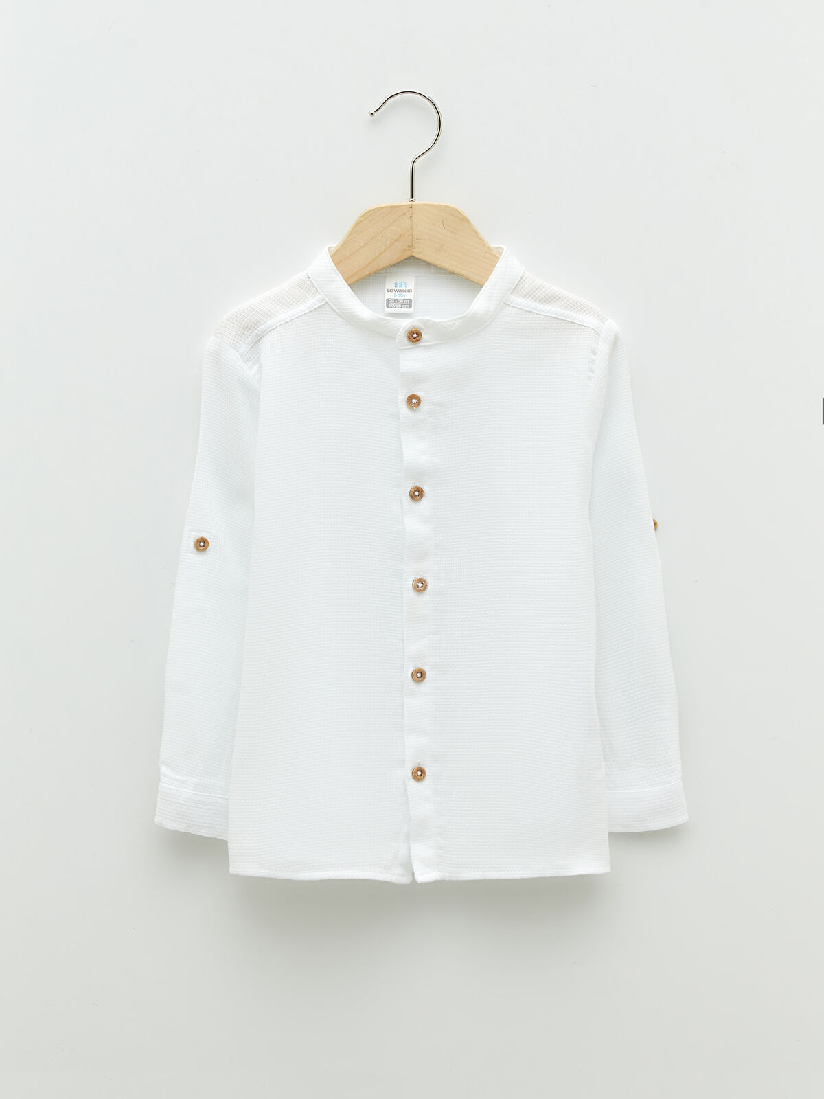 Hakim Yaka Uzun Kollu Basic Pamuklu Erkek Bebek Gömlek