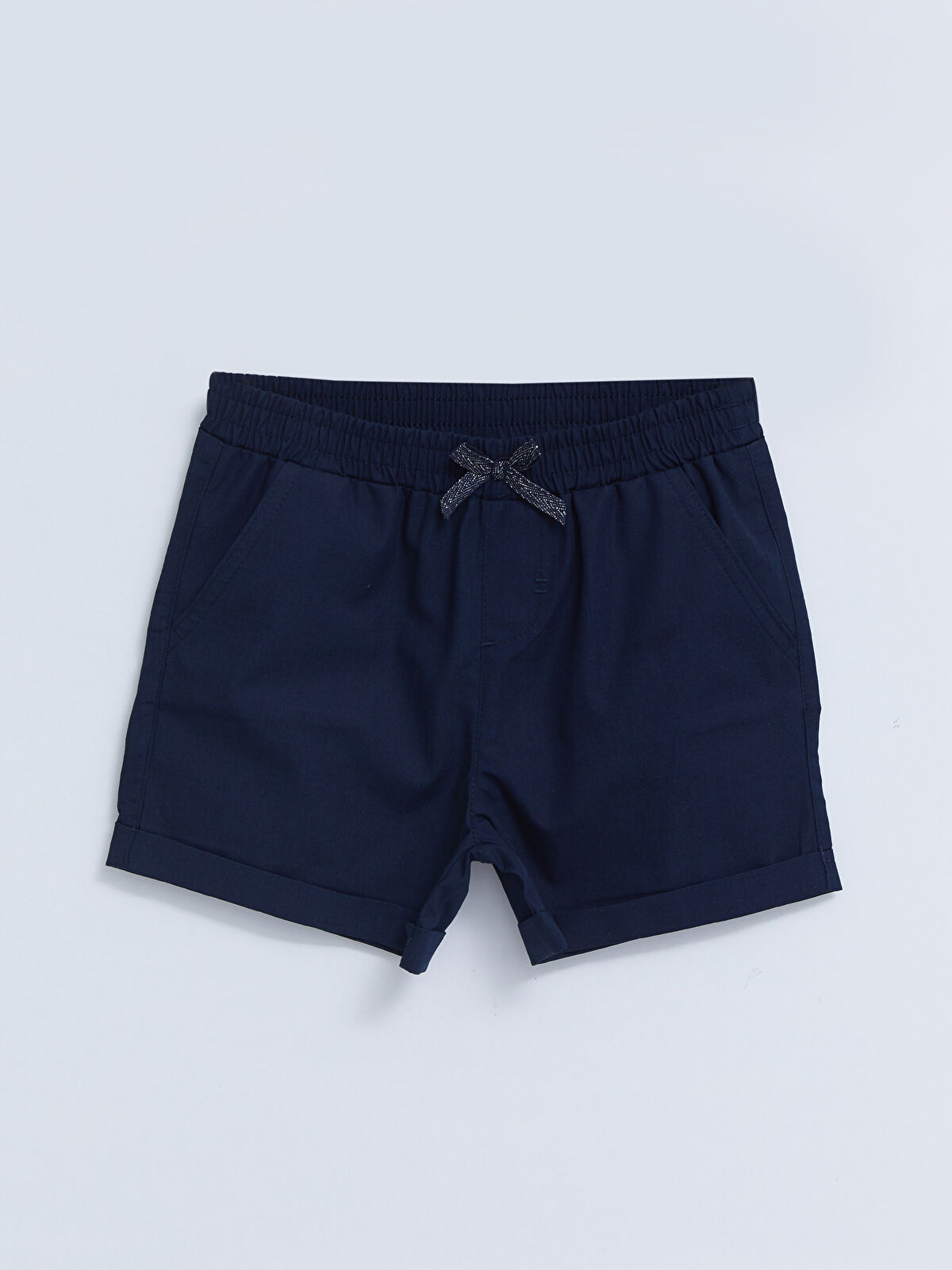 Beli Lastikli Basic Poplin Kız Çocuk Şort