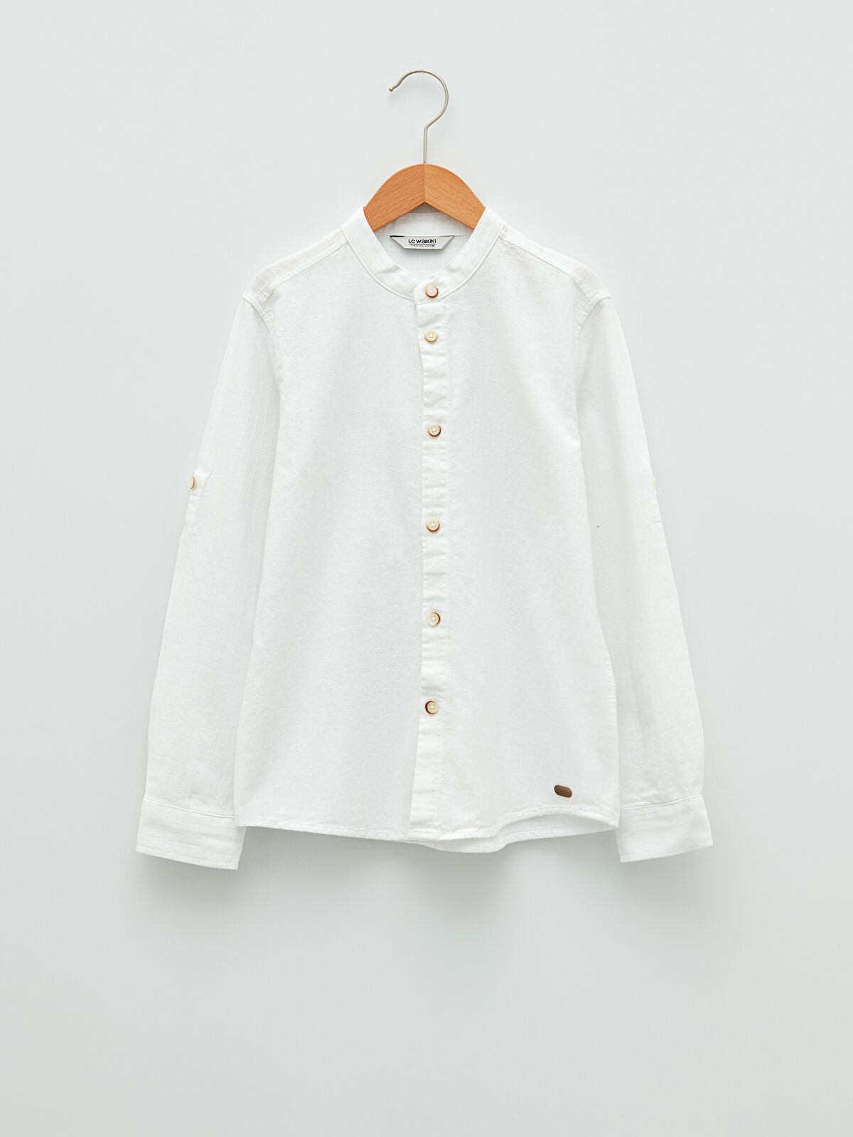 Hakim Yaka Basic Uzun Kollu Poplin Erkek Çocuk Gömlek