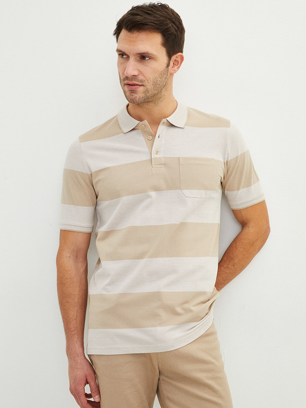 LCW CLASSIC Polo Yaka Kısa Kollu Renk Bloklu Erkek Tişört