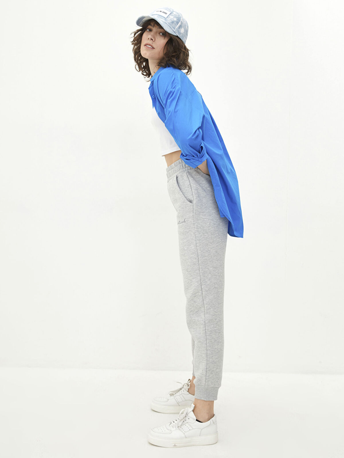 LCW CASUAL Beli Lastikli Yazı Baskılı Kadın Jogger Eşofman Altı