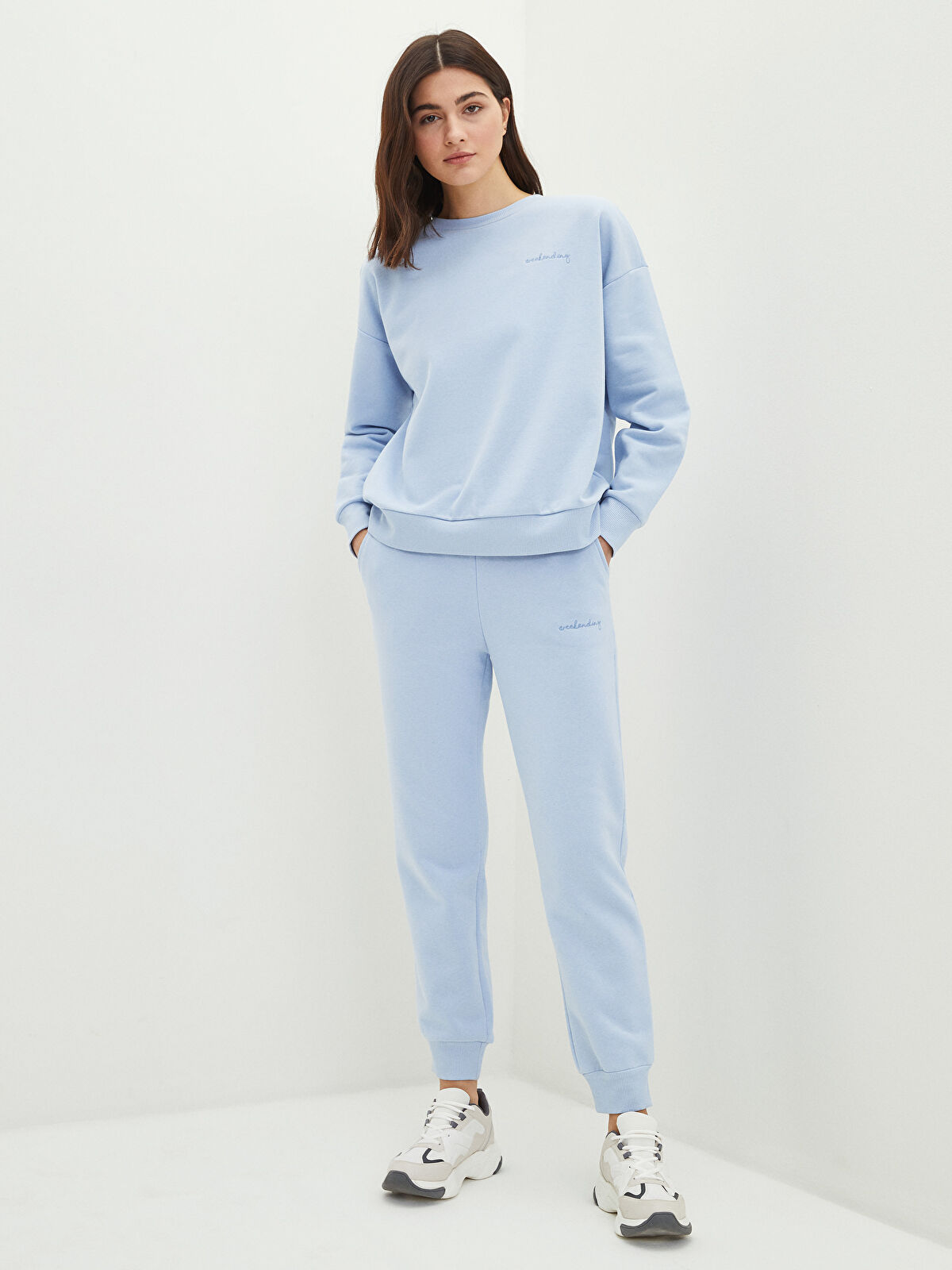 LCW CASUAL Beli Lastikli Yazı Baskılı Kadın Jogger Eşofman Altı