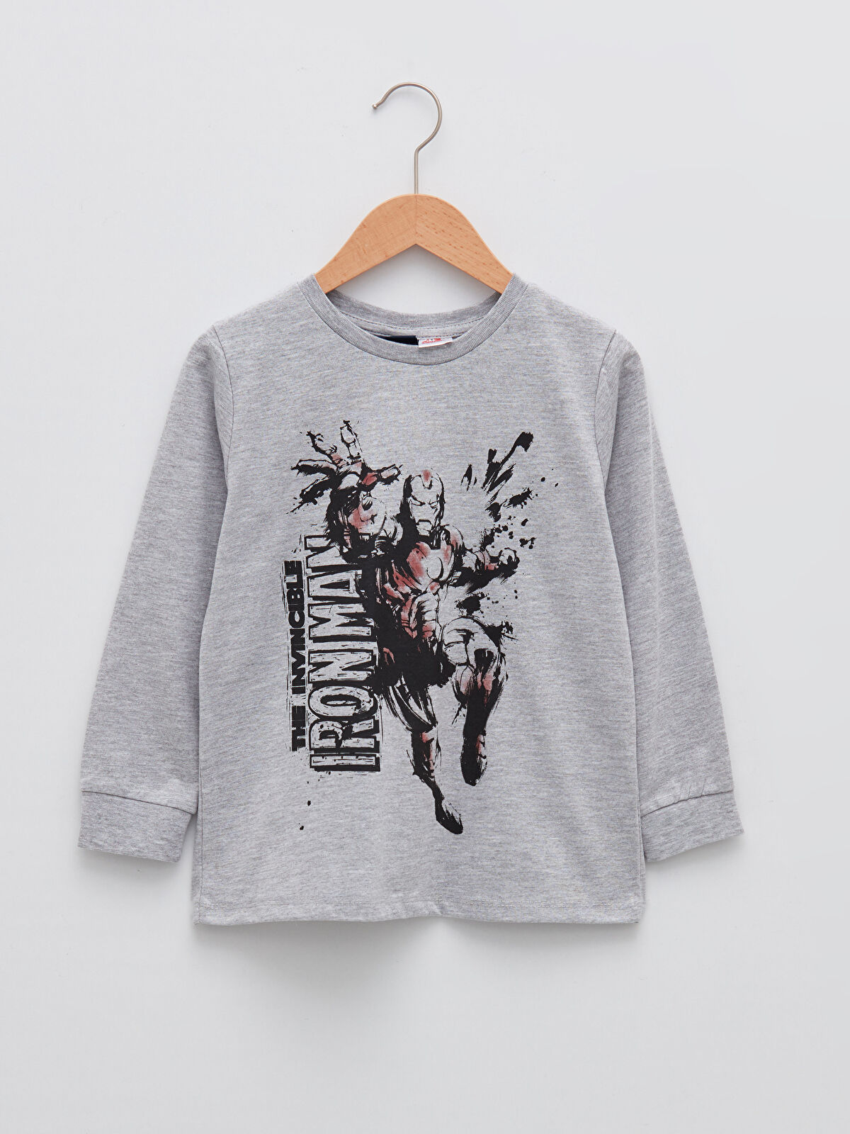 Bisiklet Yaka İron Man Baskılı Uzun Kollu Erkek Çocuk Sweatshirt