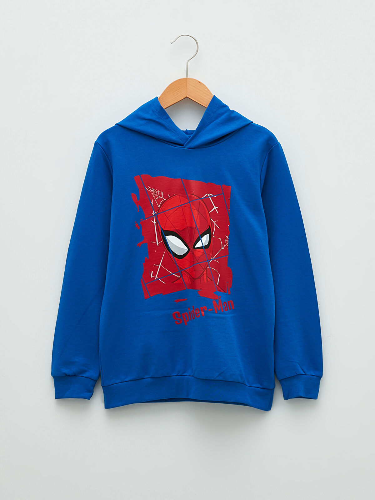 Kapüşonlu Spiderman Baskılı Uzun Kollu Erkek Çocuk Sweatshirt