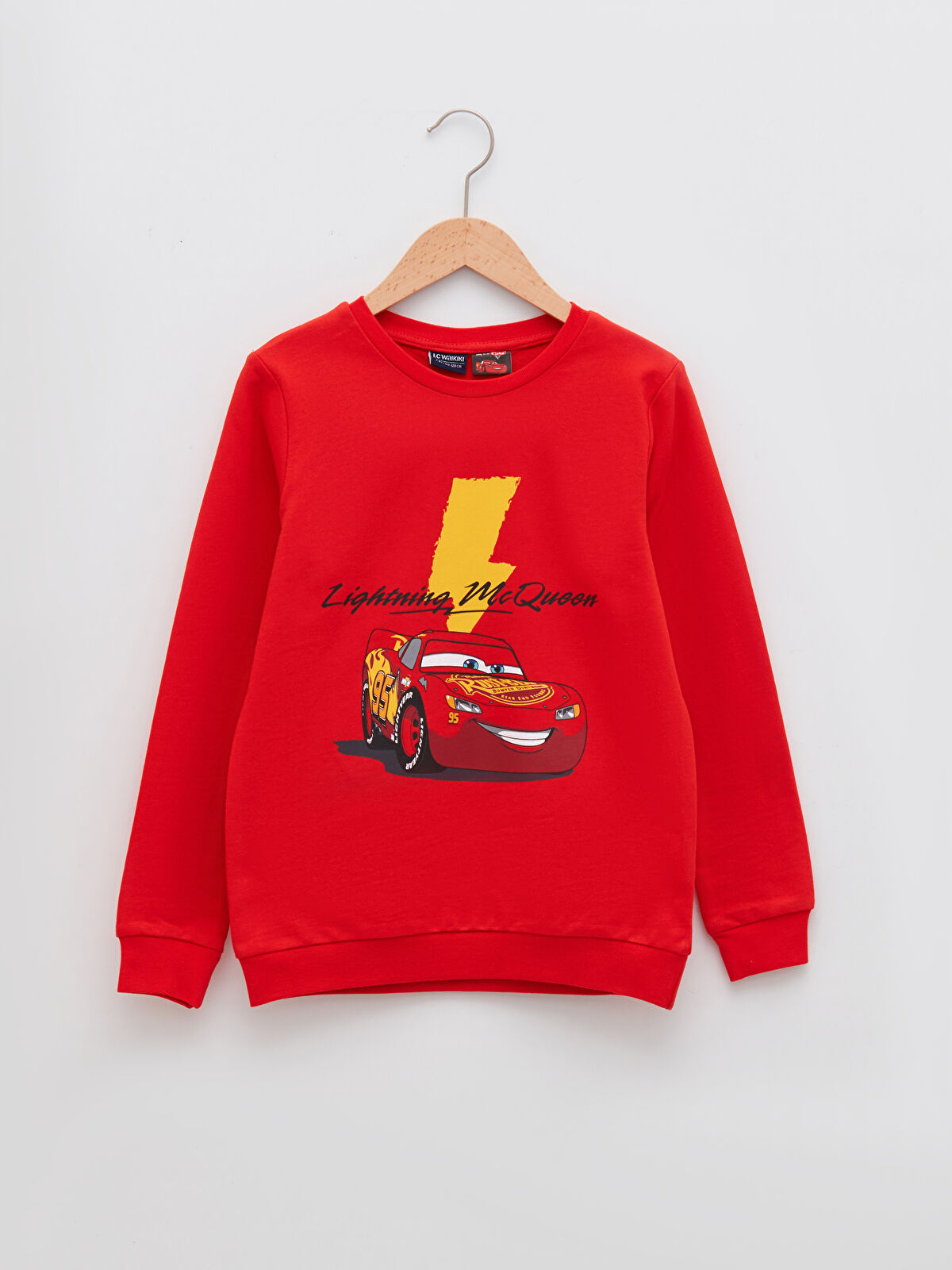 Bisiklet Yaka Arabalar Baskılı Uzun Kollu Erkek Çocuk Sweatshirt