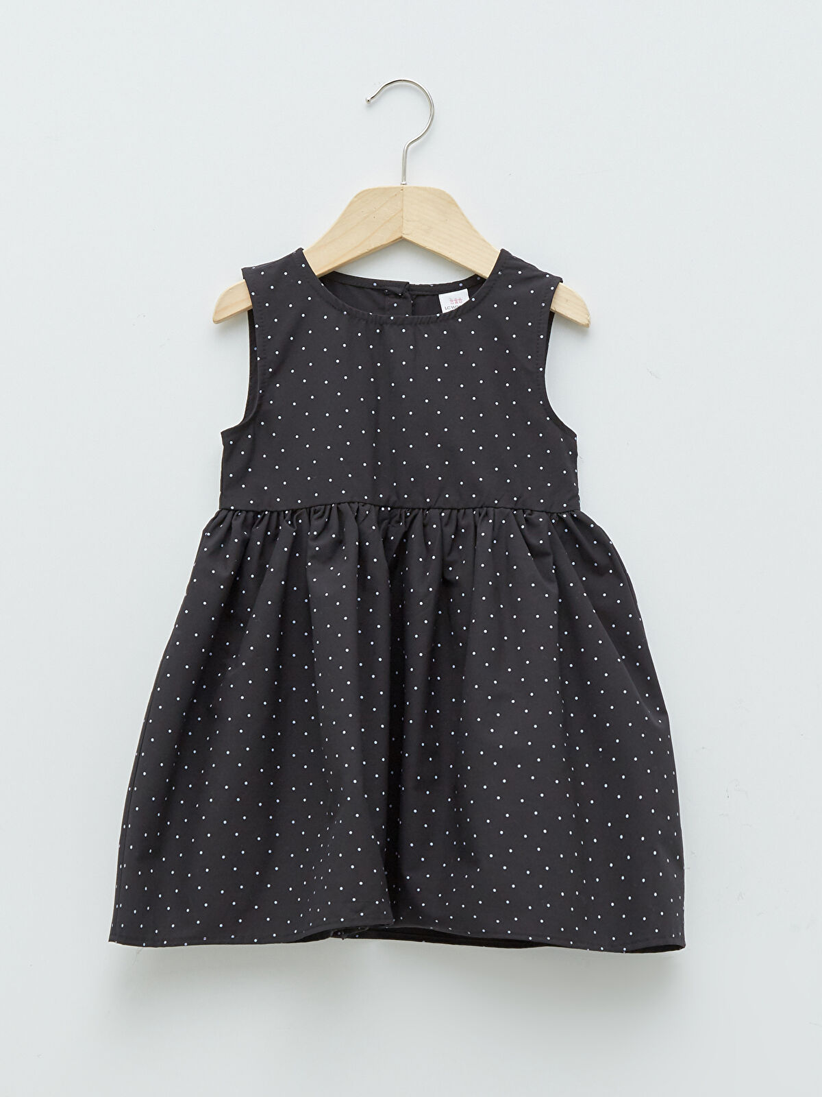 Bisiklet Yaka Puantiye Desenli Kız Bebek Elbise