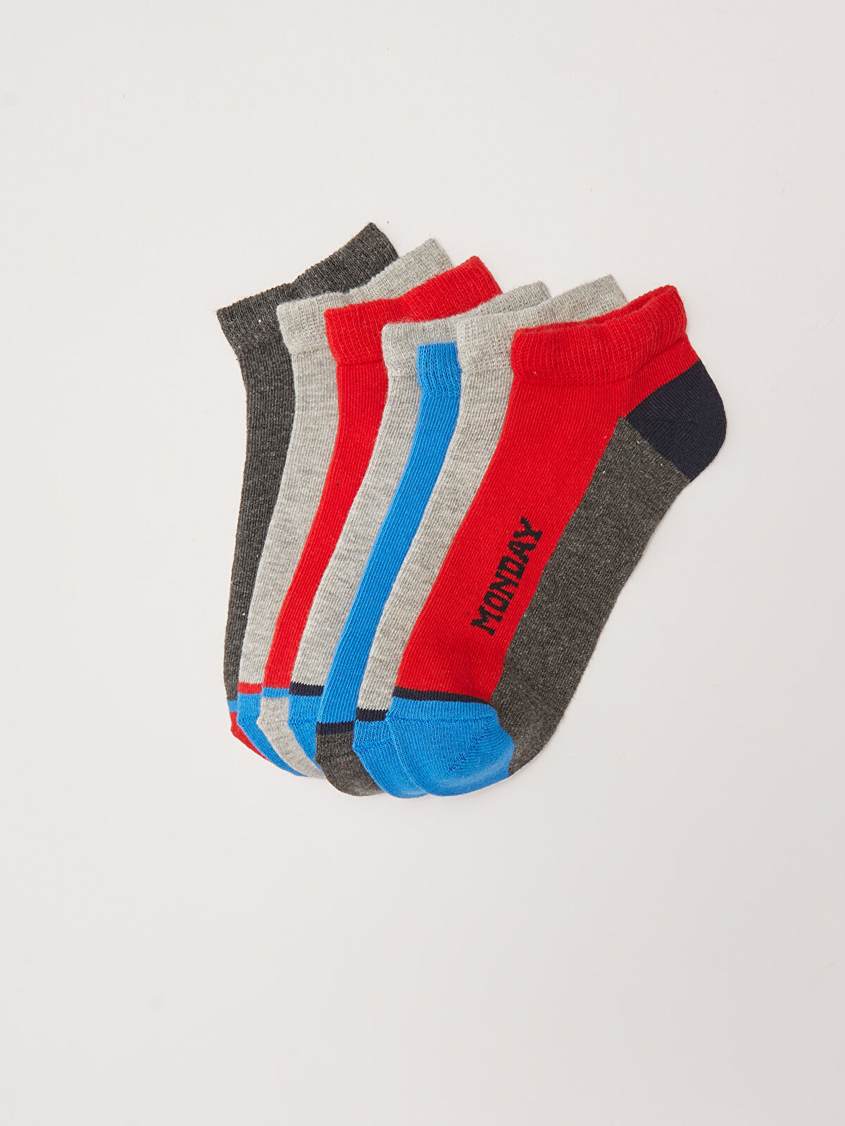 Renk Bloklu Erkek Çocuk Patik Çorap 7'li