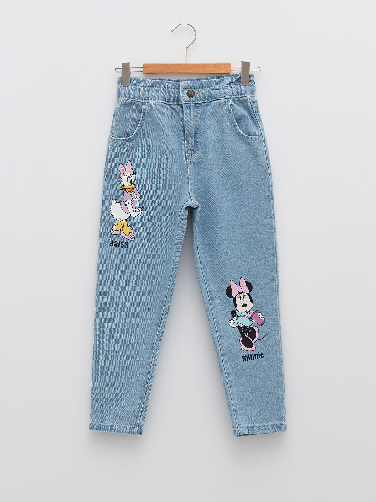 Minnie Mouse ve Daisy Duck Baskılı Kız Çocuk Jean Pantolon