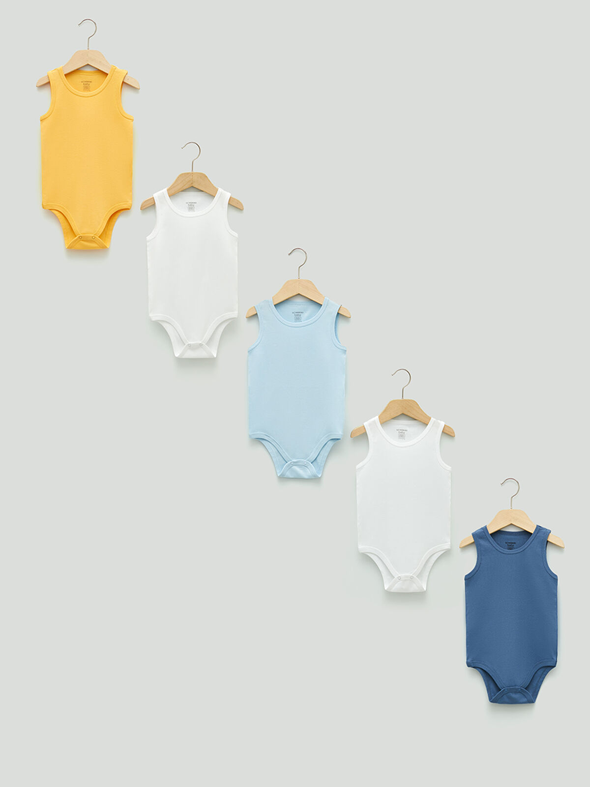 Bisiklet Yaka Basic Pamuklu Erkek Bebek Çıtçıtlı Body 5'li