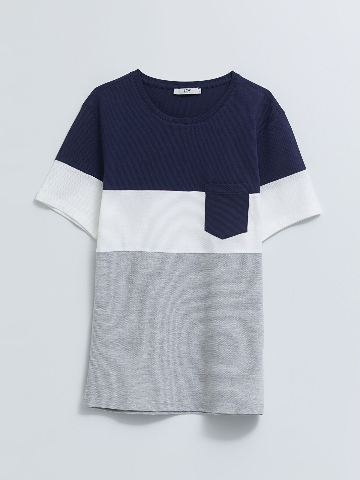 LCW VISION Bisiklet Yaka Kısa Kollu Renk Bloklu Pike Erkek Tişört