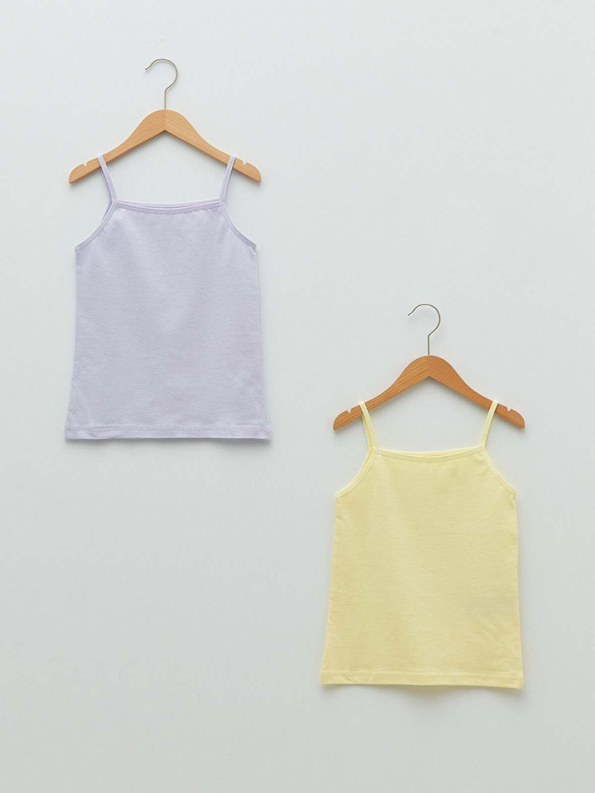 Kare Yaka Basic Askılı Pamuklu Kız Çocuk Atlet 2'li